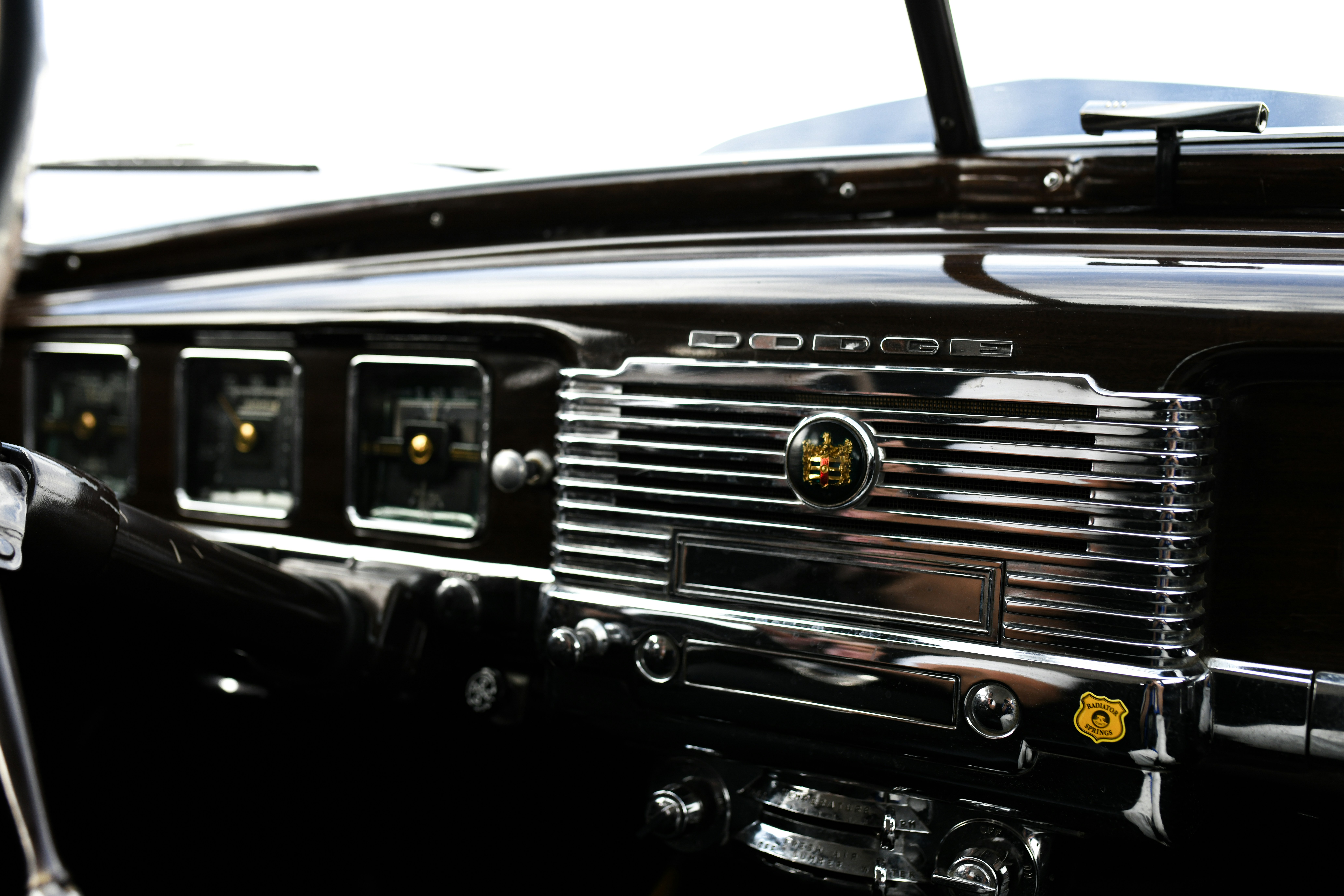 Chrome and Quiet Power: A Vintage Dodge Dashboard Close-Up