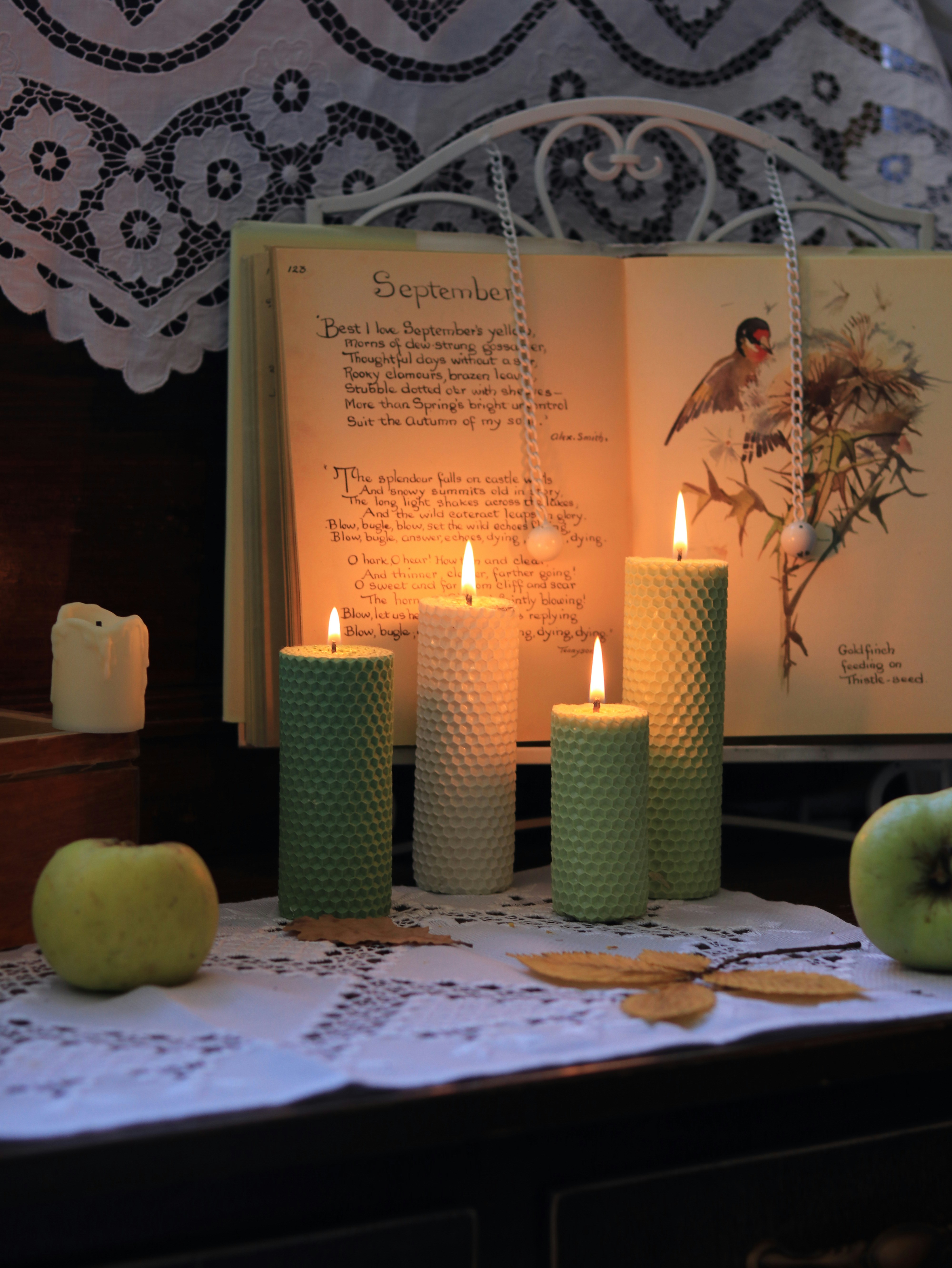 September Glow: Candlelight, Lace, and an Open Page