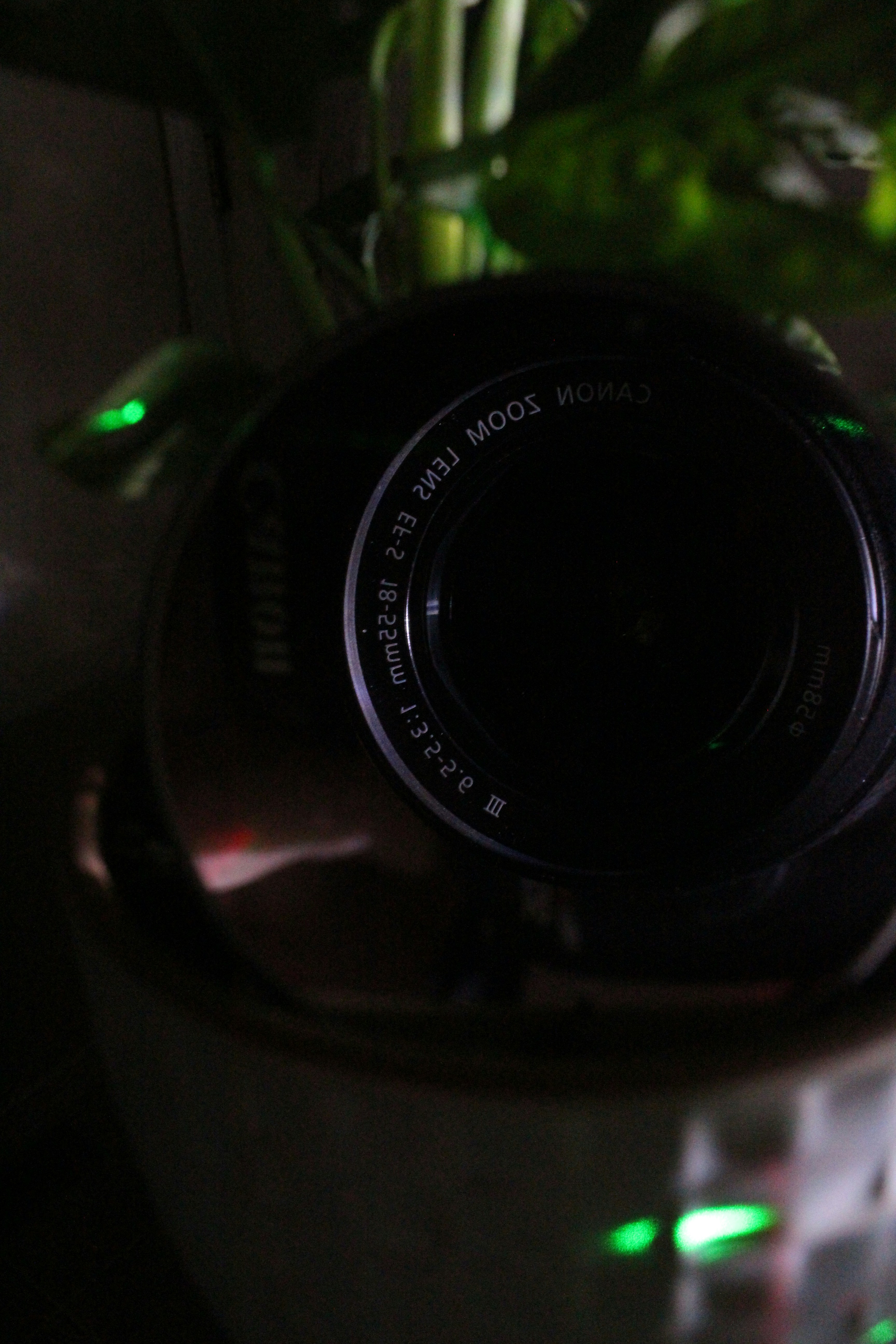 a camera lens on a table