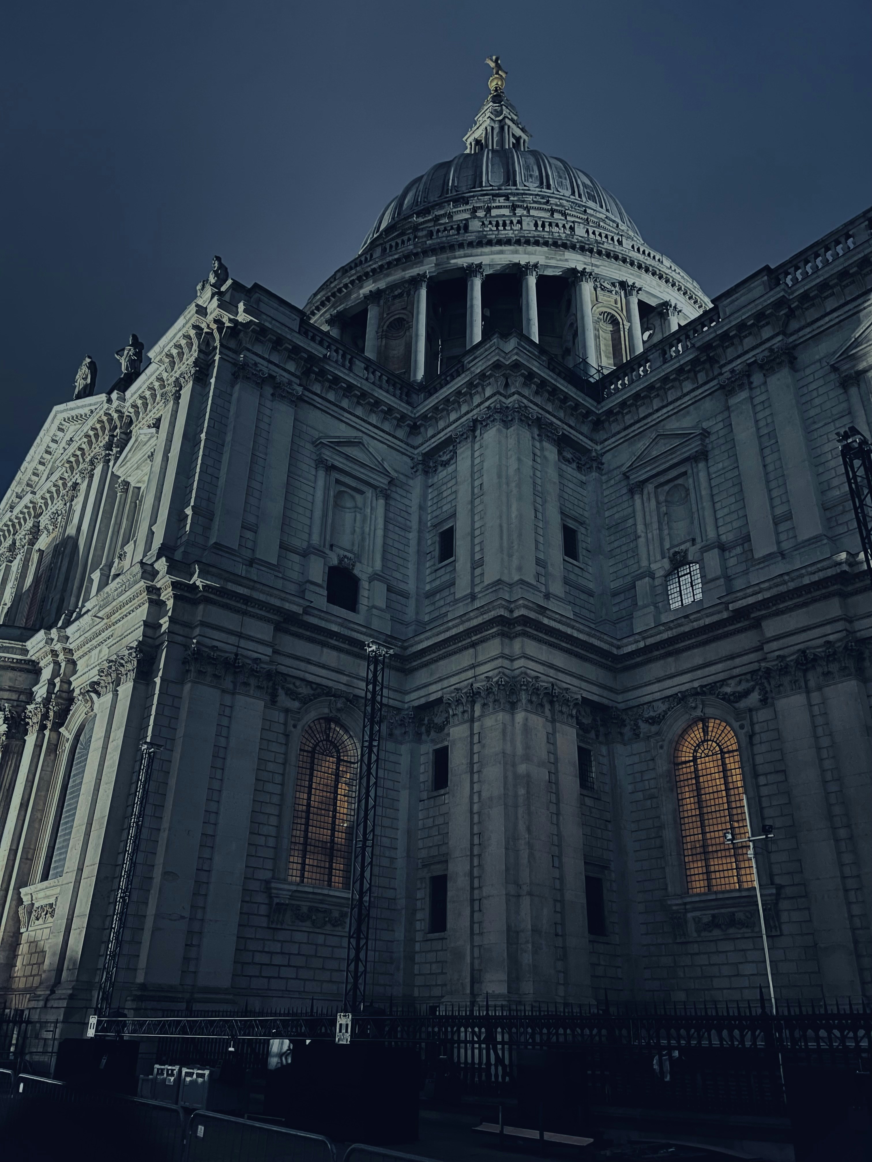 Blue Hour Dome: An Angled Glimpse of a Cathedral's Grandeur