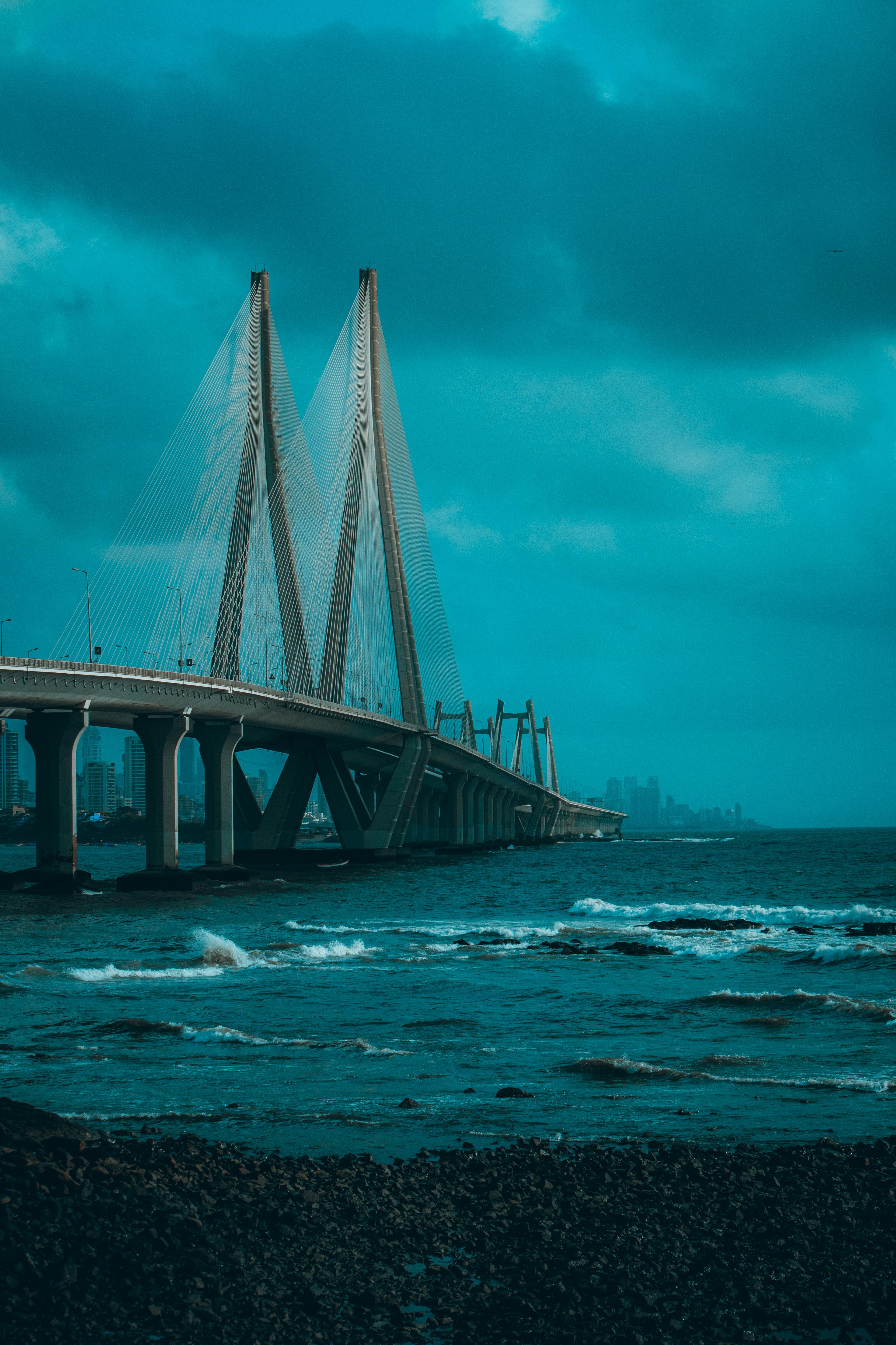 The famous Mumbai's Sea Link from Bandra Fort | a bridge over the water