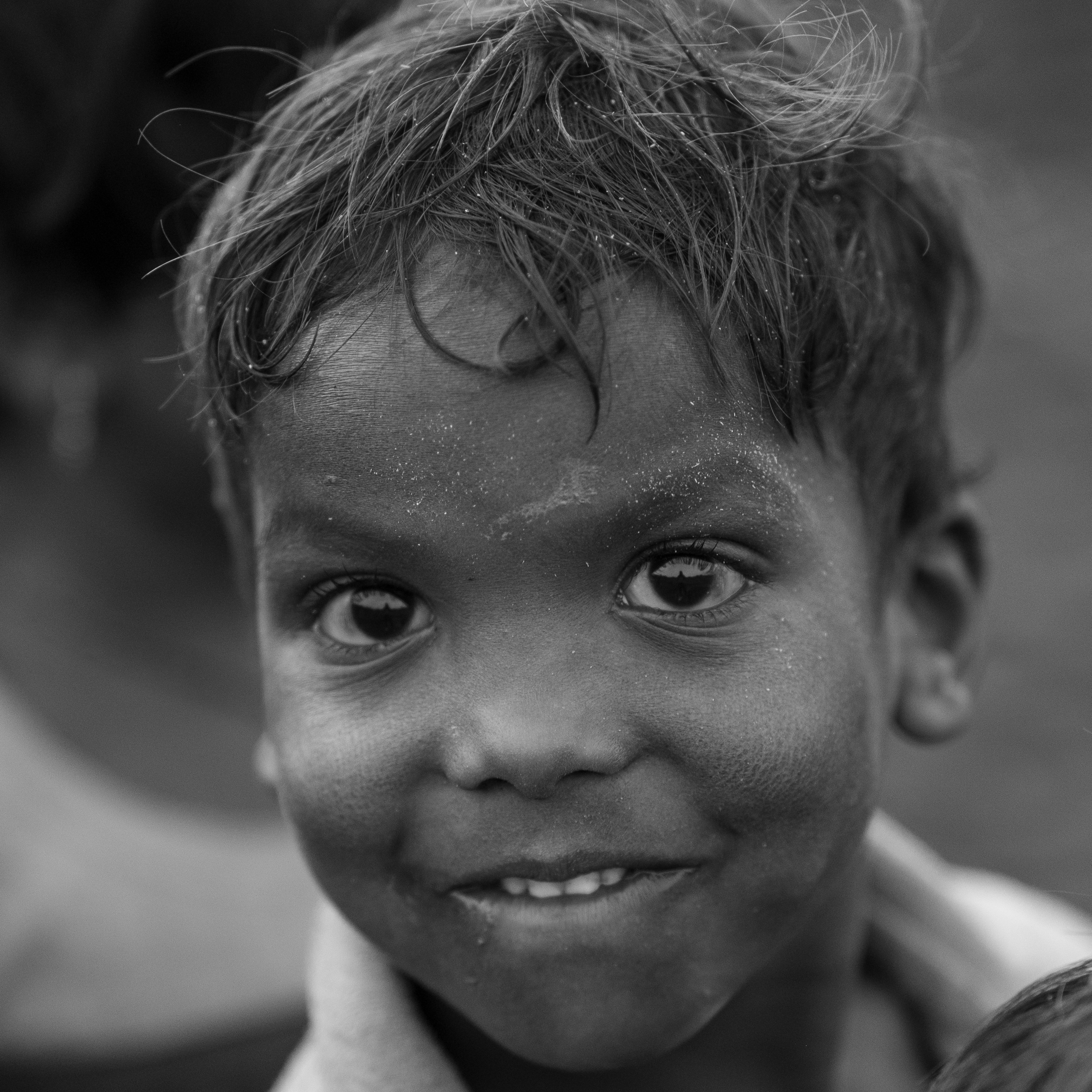 A boy with a small face photo – Free #blackandwhitephotography Image on ...