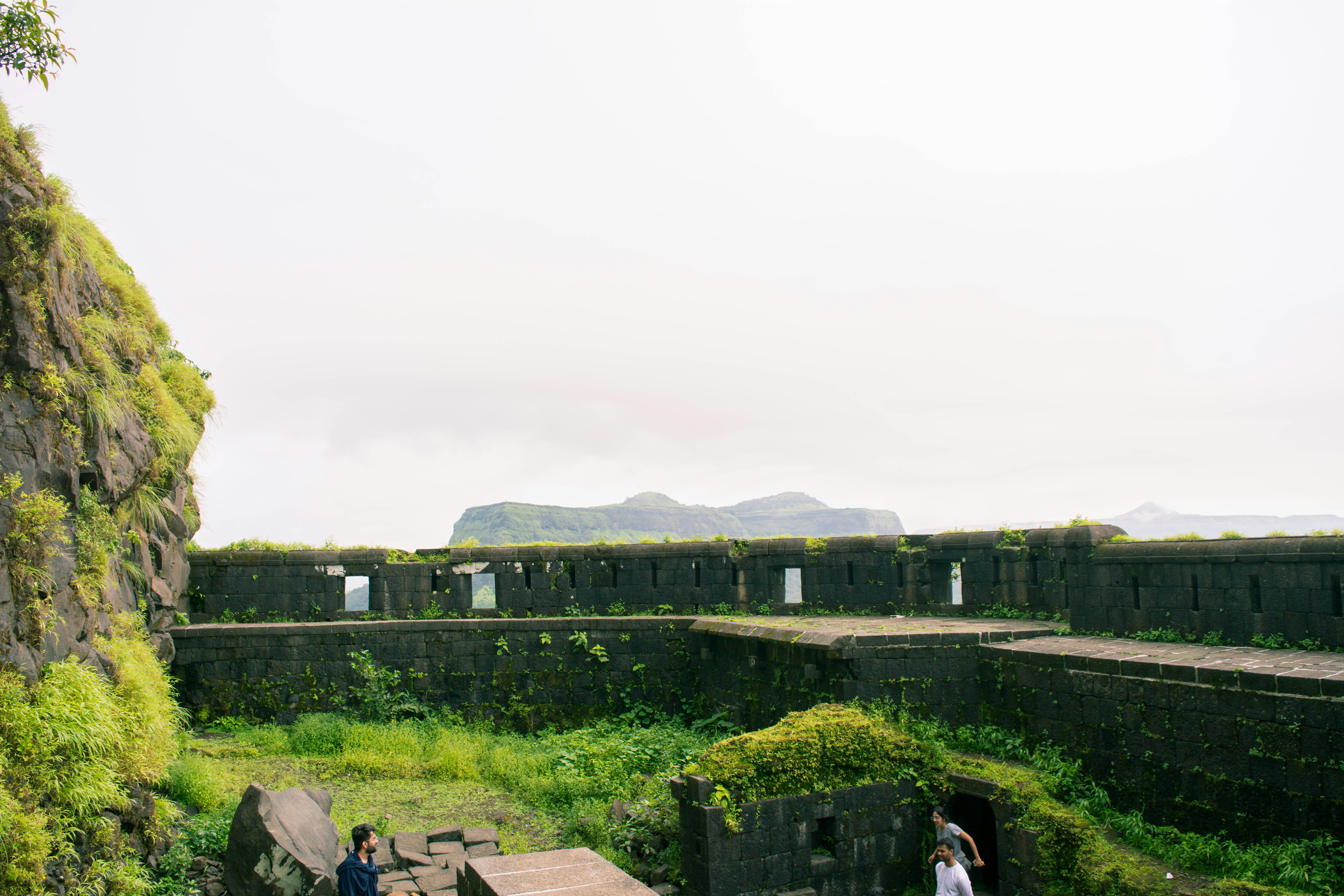 Lohagad is part of the Western Ghats. The hill extends to the northwest to a fortified spur, called Vinchukada (Scorpion's tail) because of its resembling shape. The four large gates of Lohagad are still in good condition and reasonably intact.