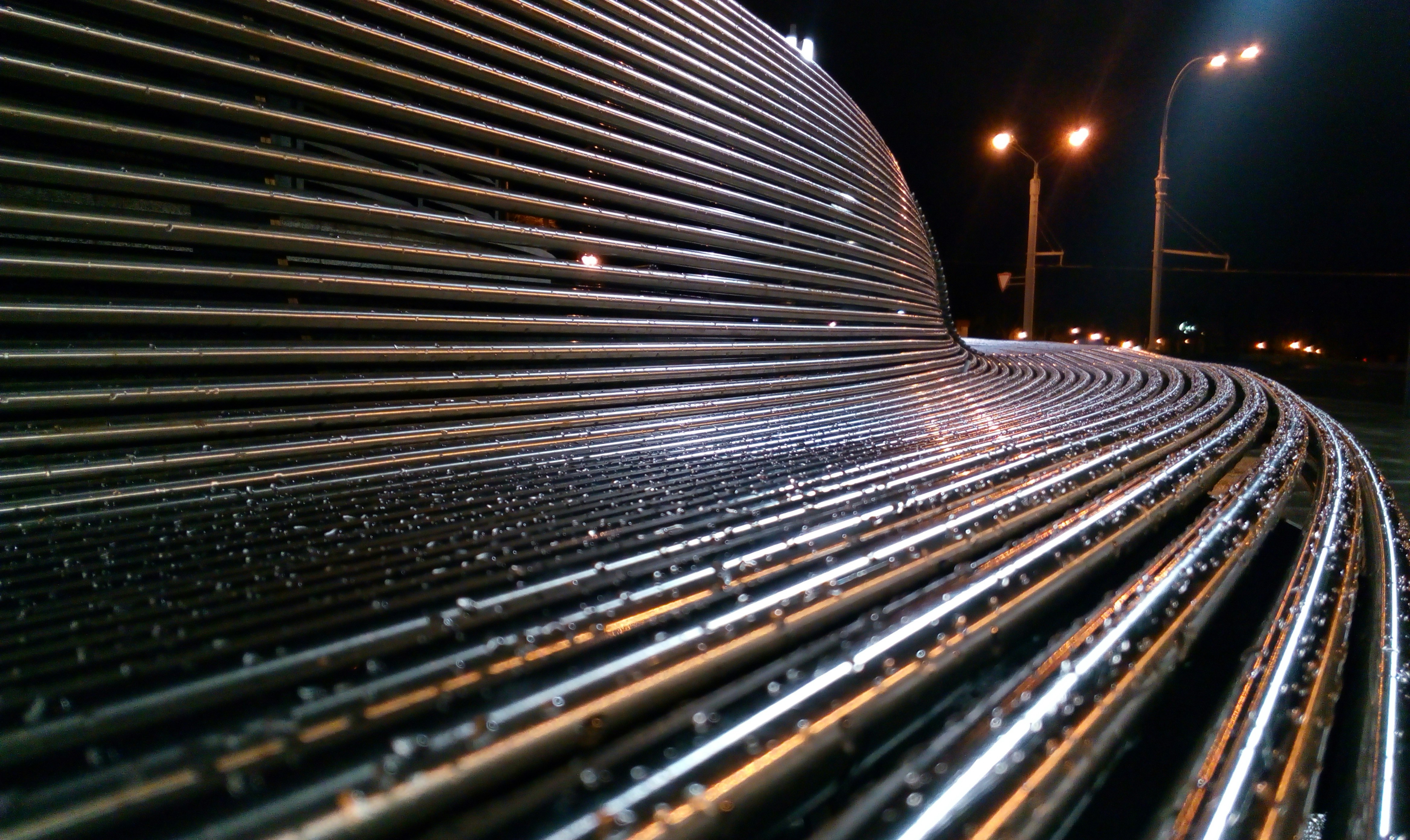 a close up of a metal fence