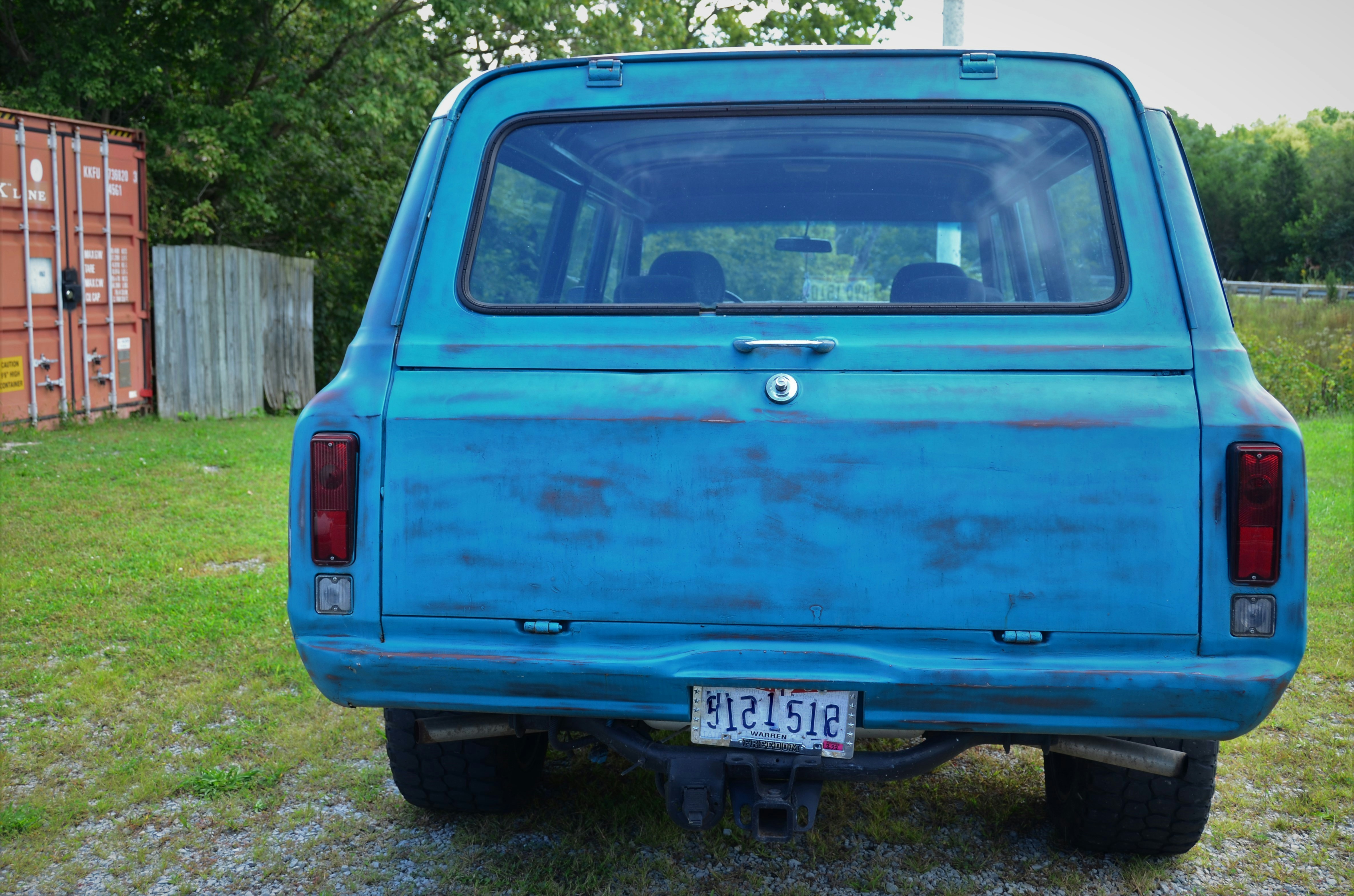 1969 or 1970 rare three door suburban 4x4 rear view