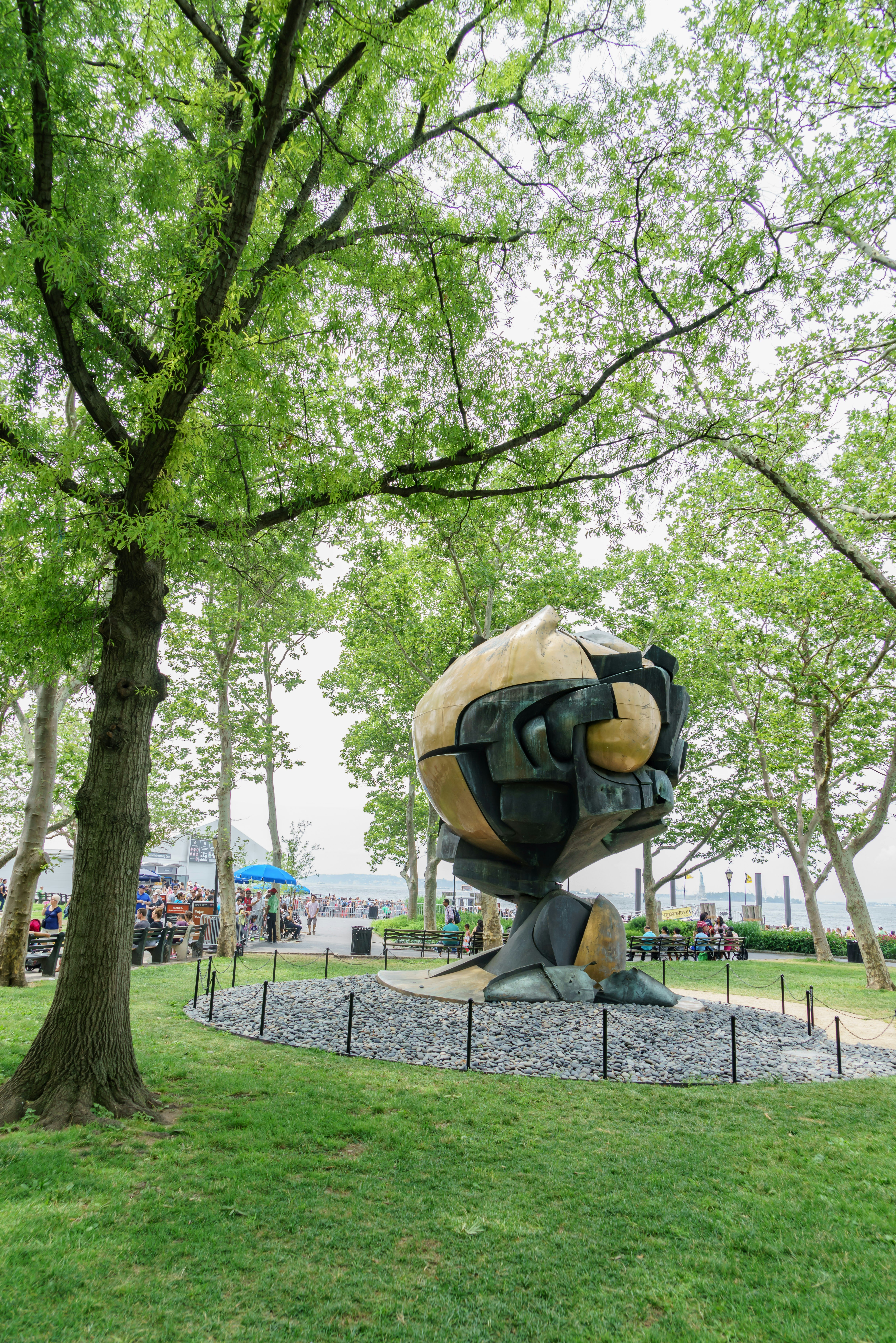 The Globe Anchored in Green: A Monumental Abstract Sculpture