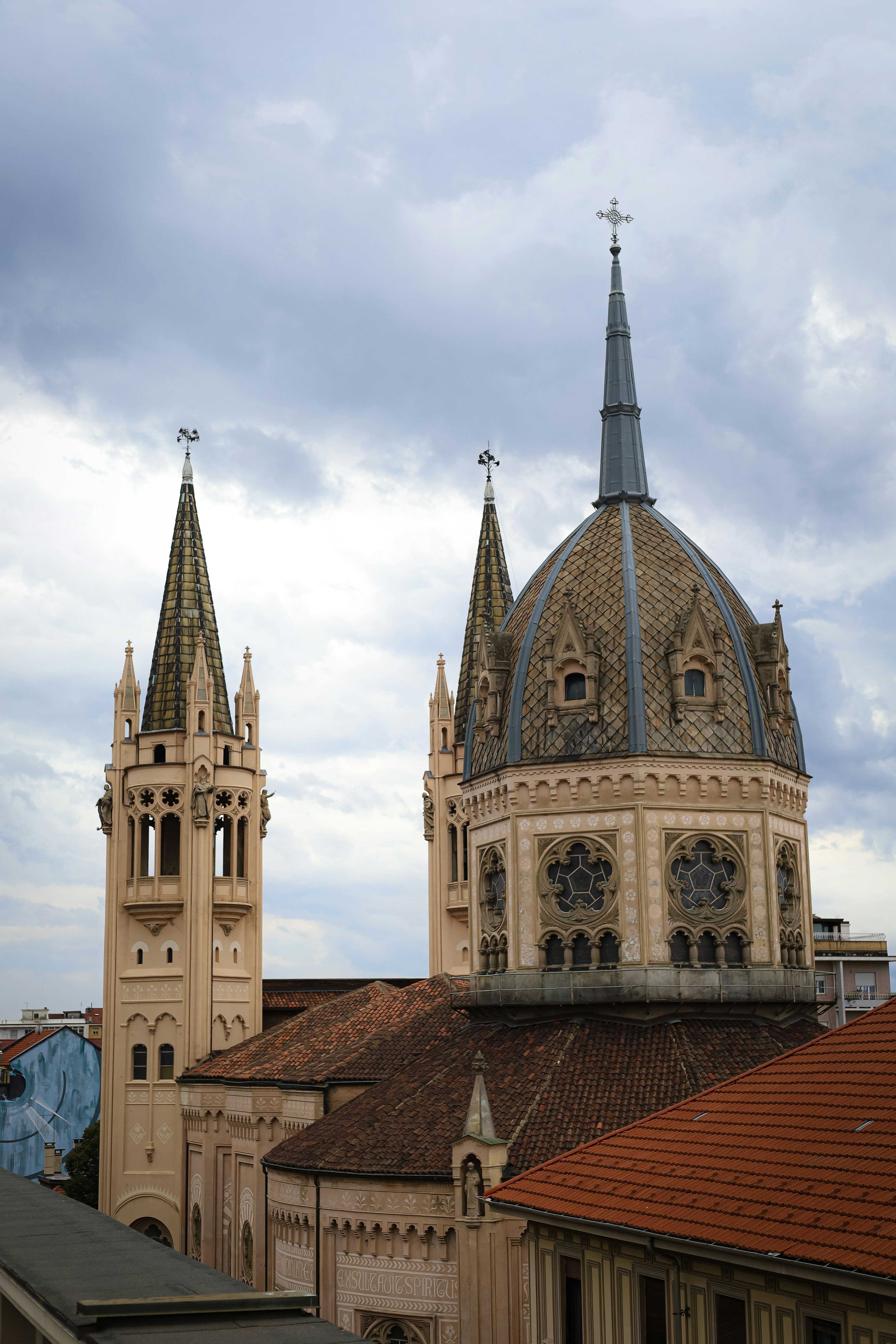 Dome and Spires Above the Rooftop Row