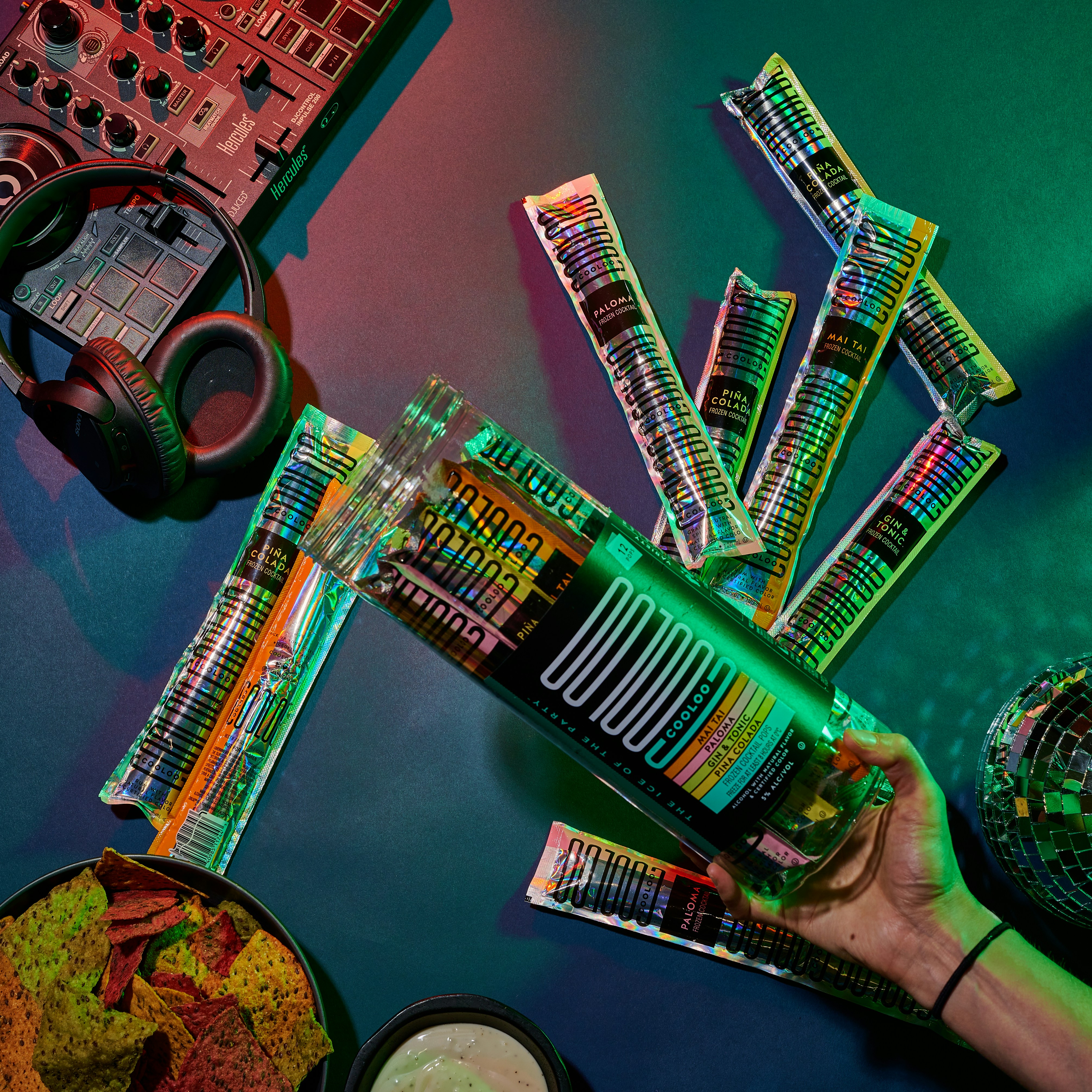 Neon Elixirs Orbit the DJ Deck