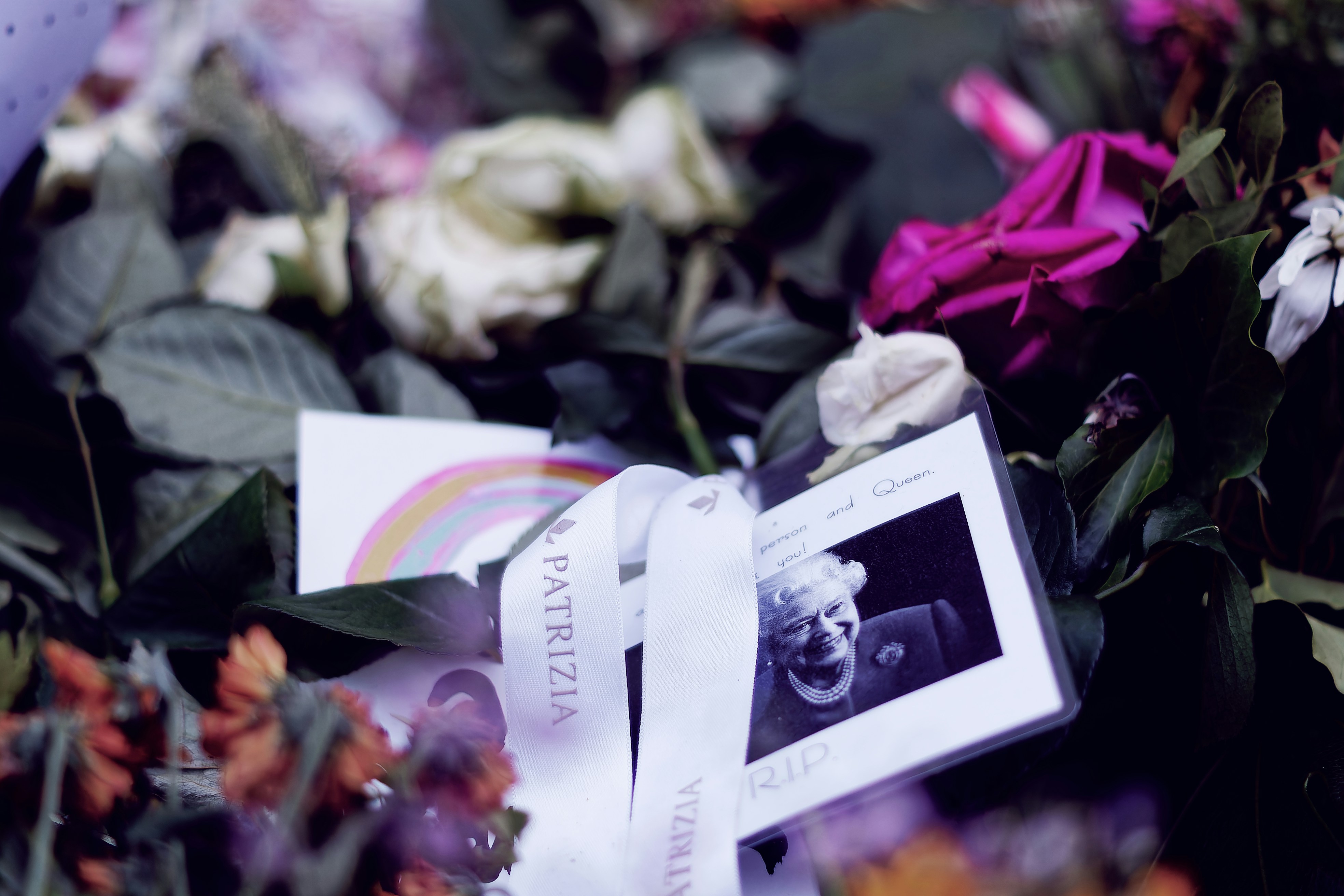 Memorial shrine for Queen Elizabeth II at the British embassy in Berlin