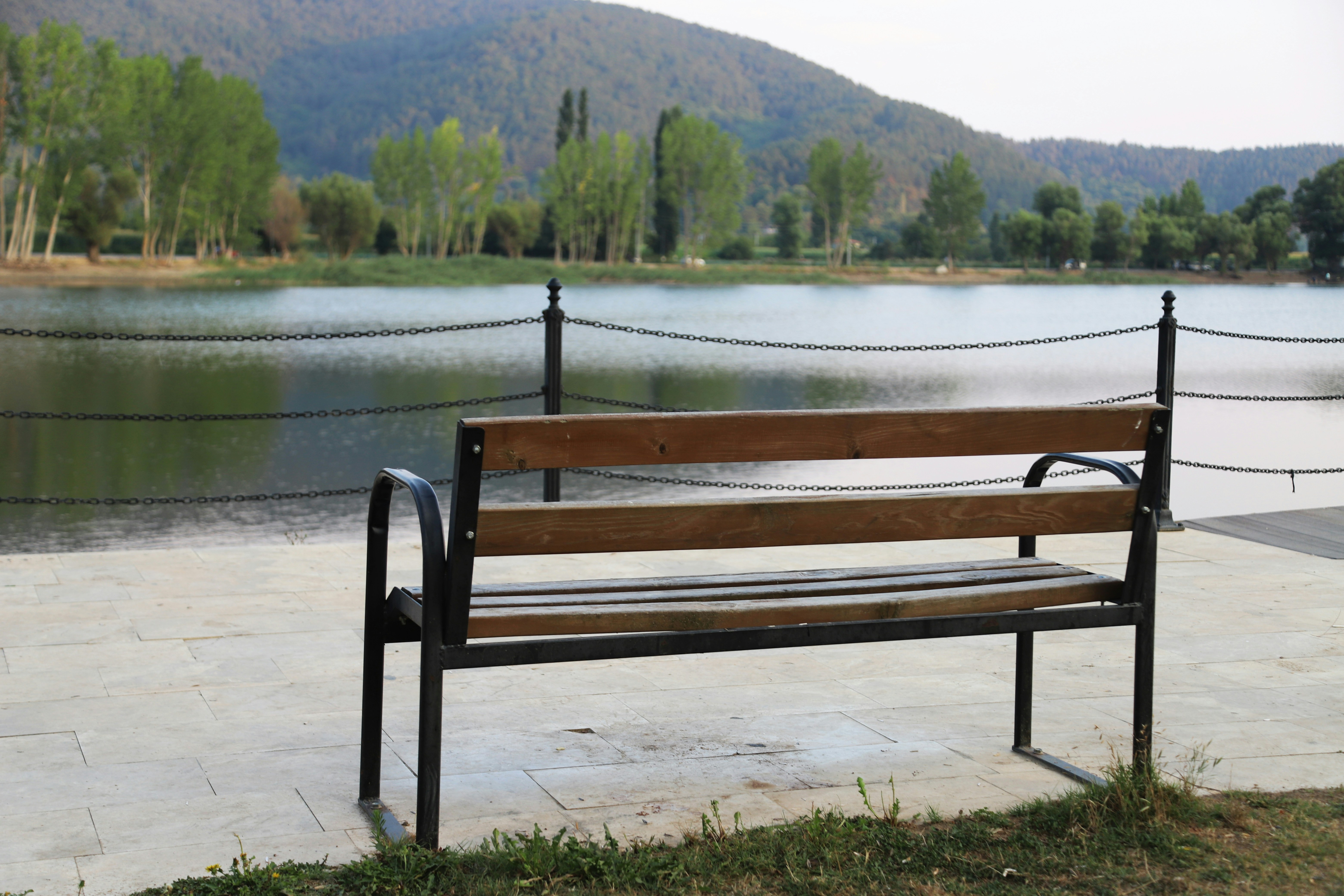 A bench sits by a lake photo – Free Bench Image on Unsplash