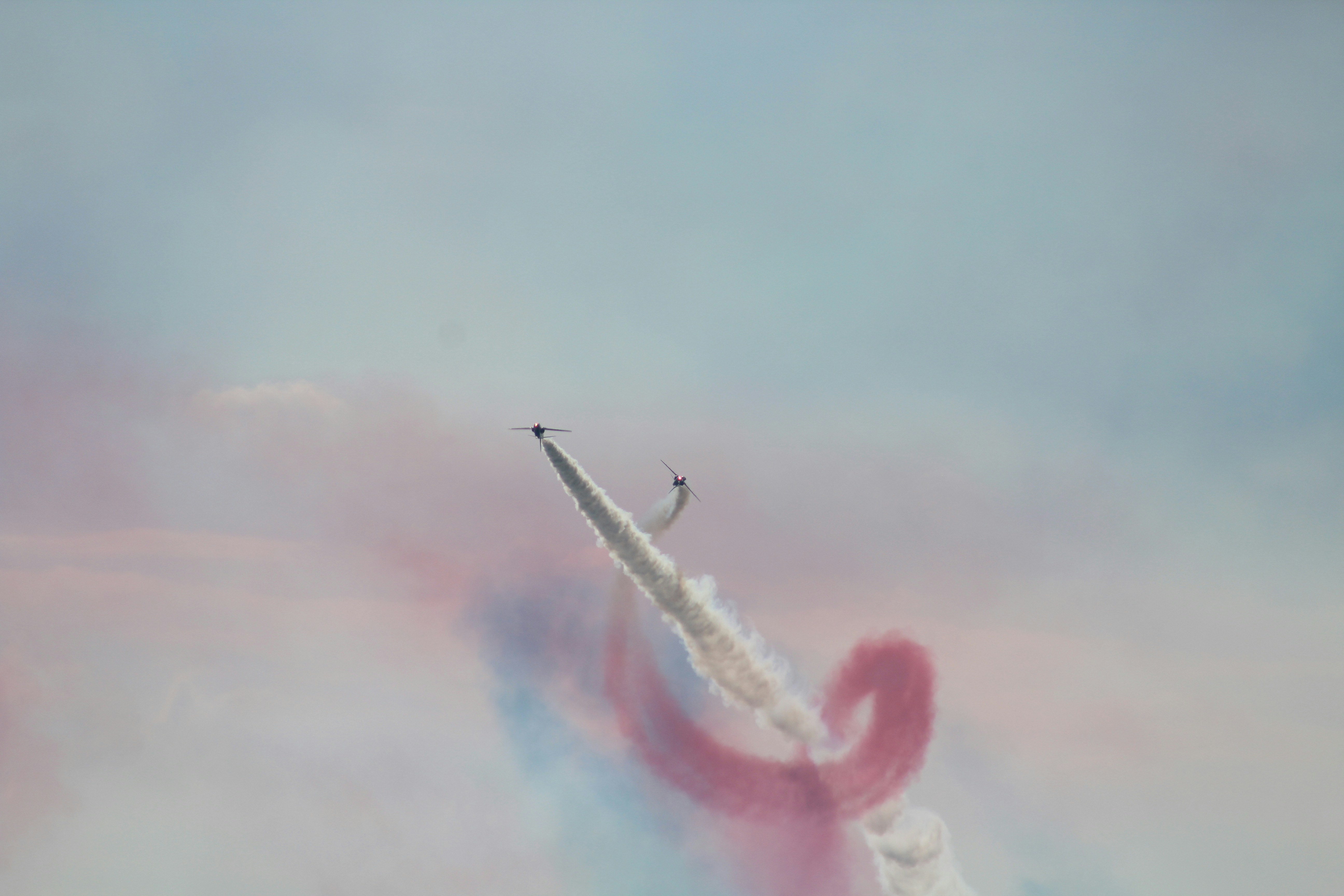Aerial Duo: Painted Trails from an Inked Sky