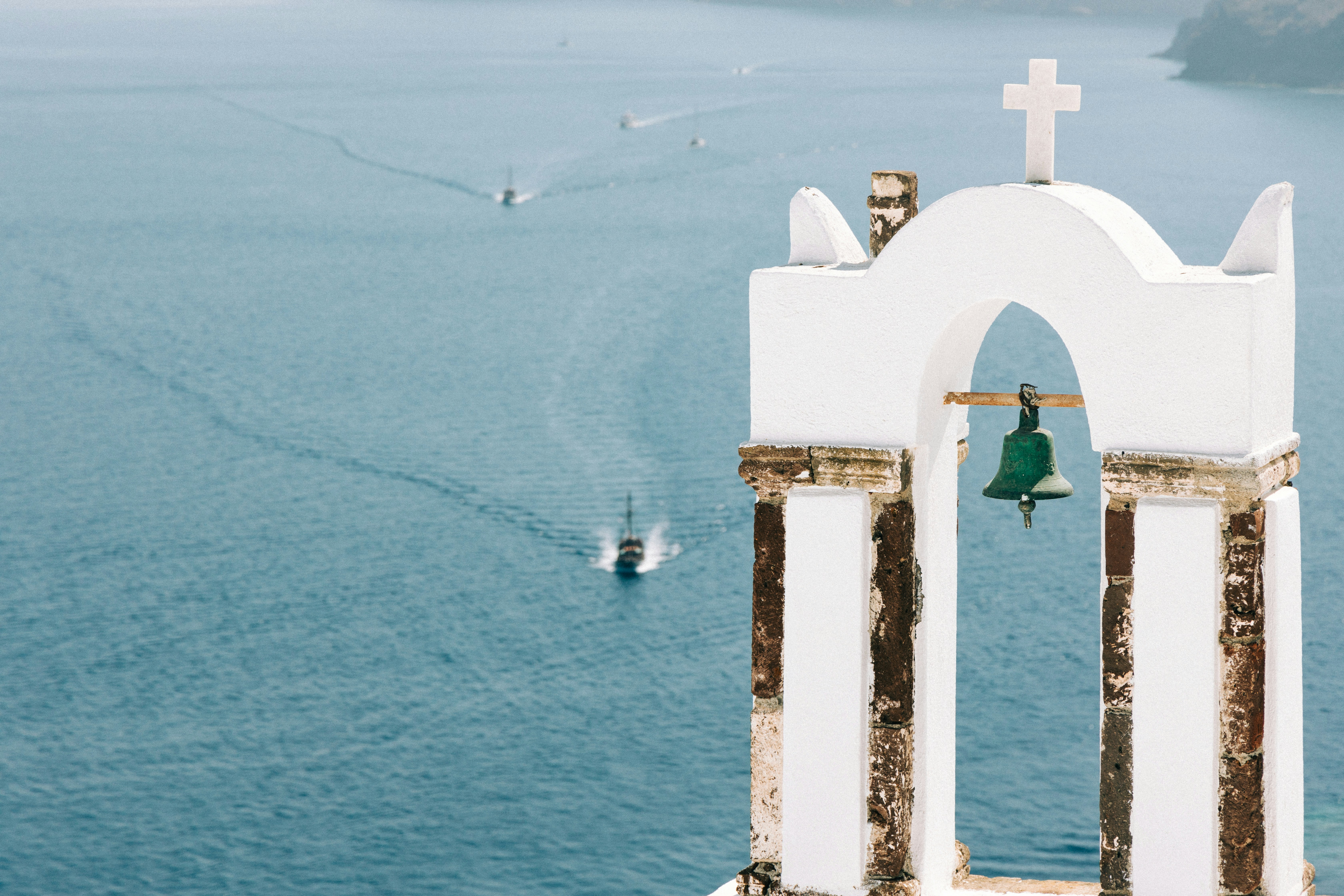 White Bell Arch Framing the Cerulean Aegean