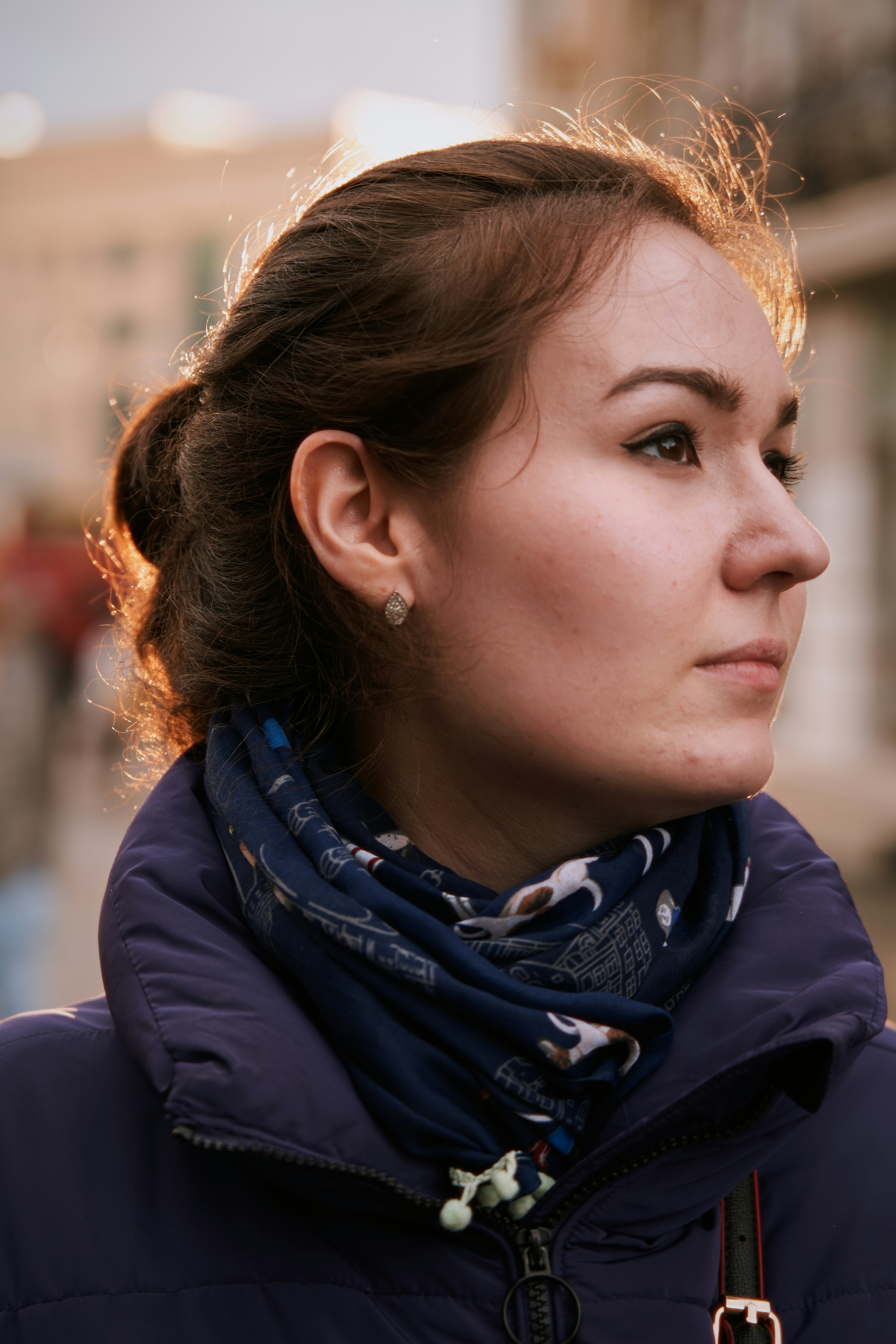 A woman with a blue jacket photo – Free Clothing Image on Unsplash