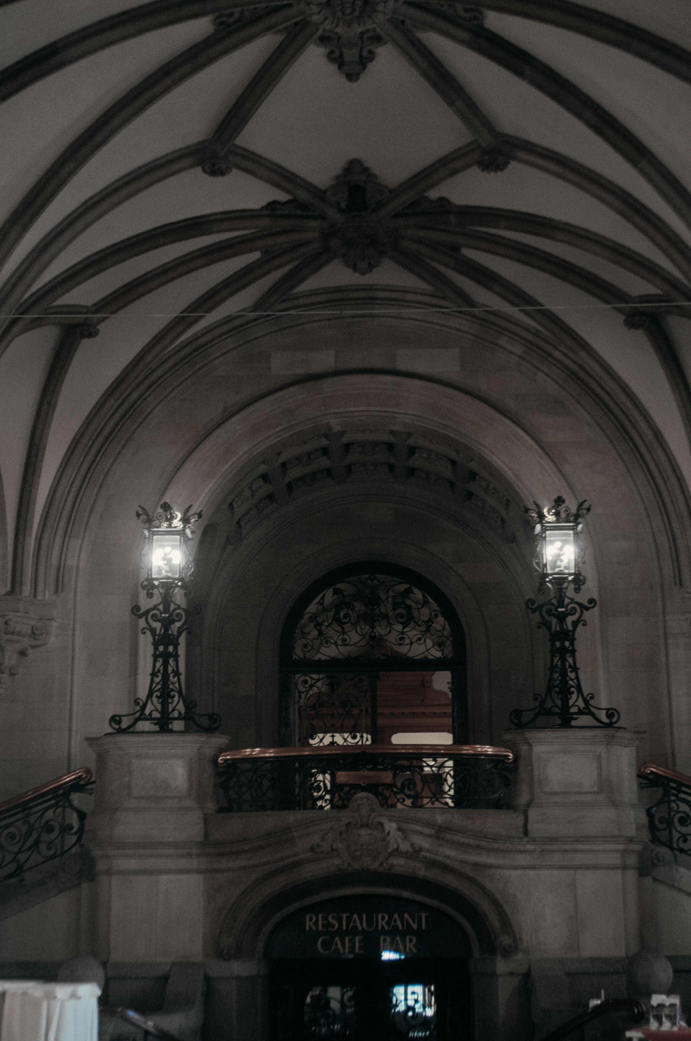 a large ornate building with a large arched ceiling