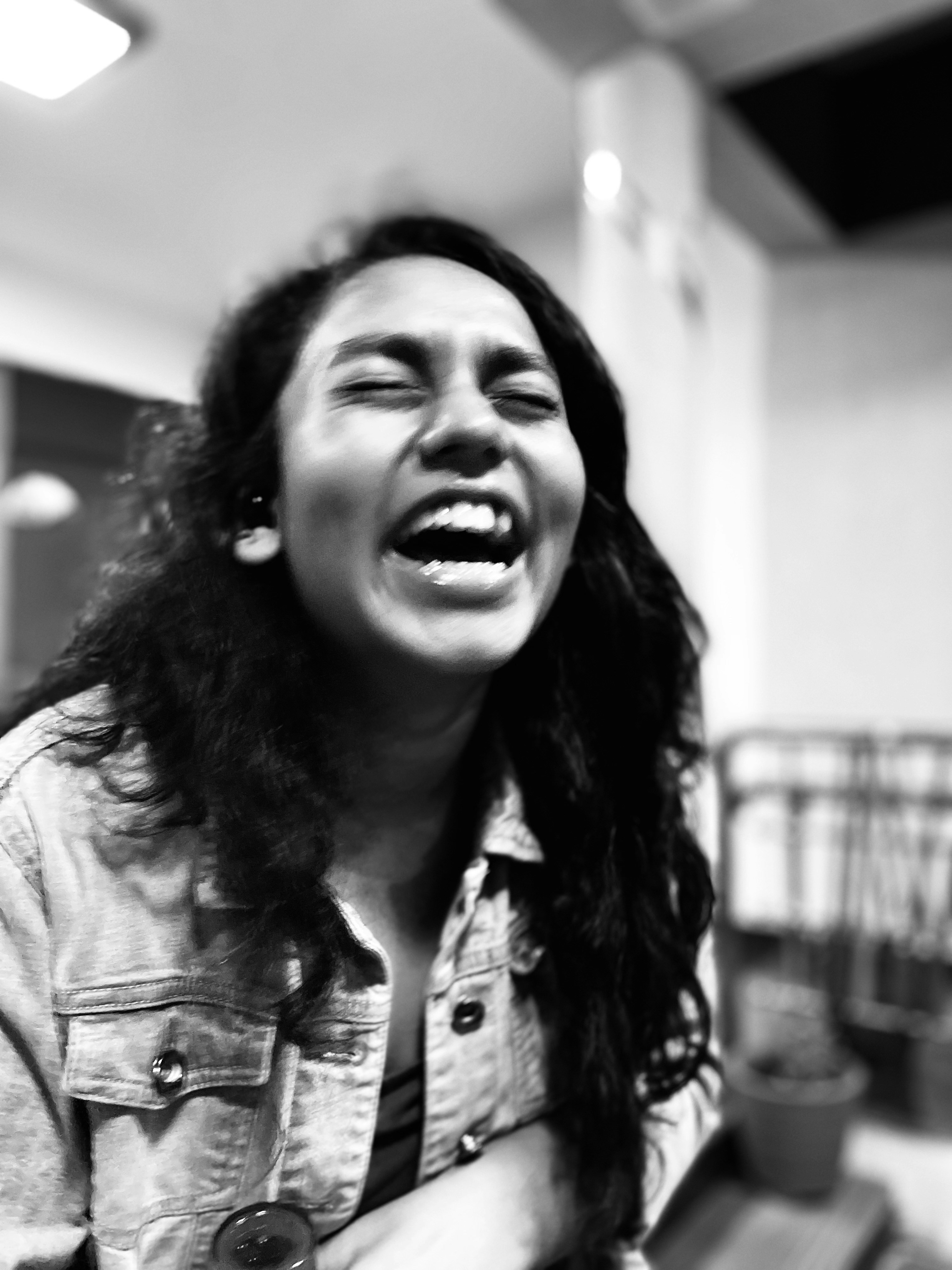 a person with the mouth open