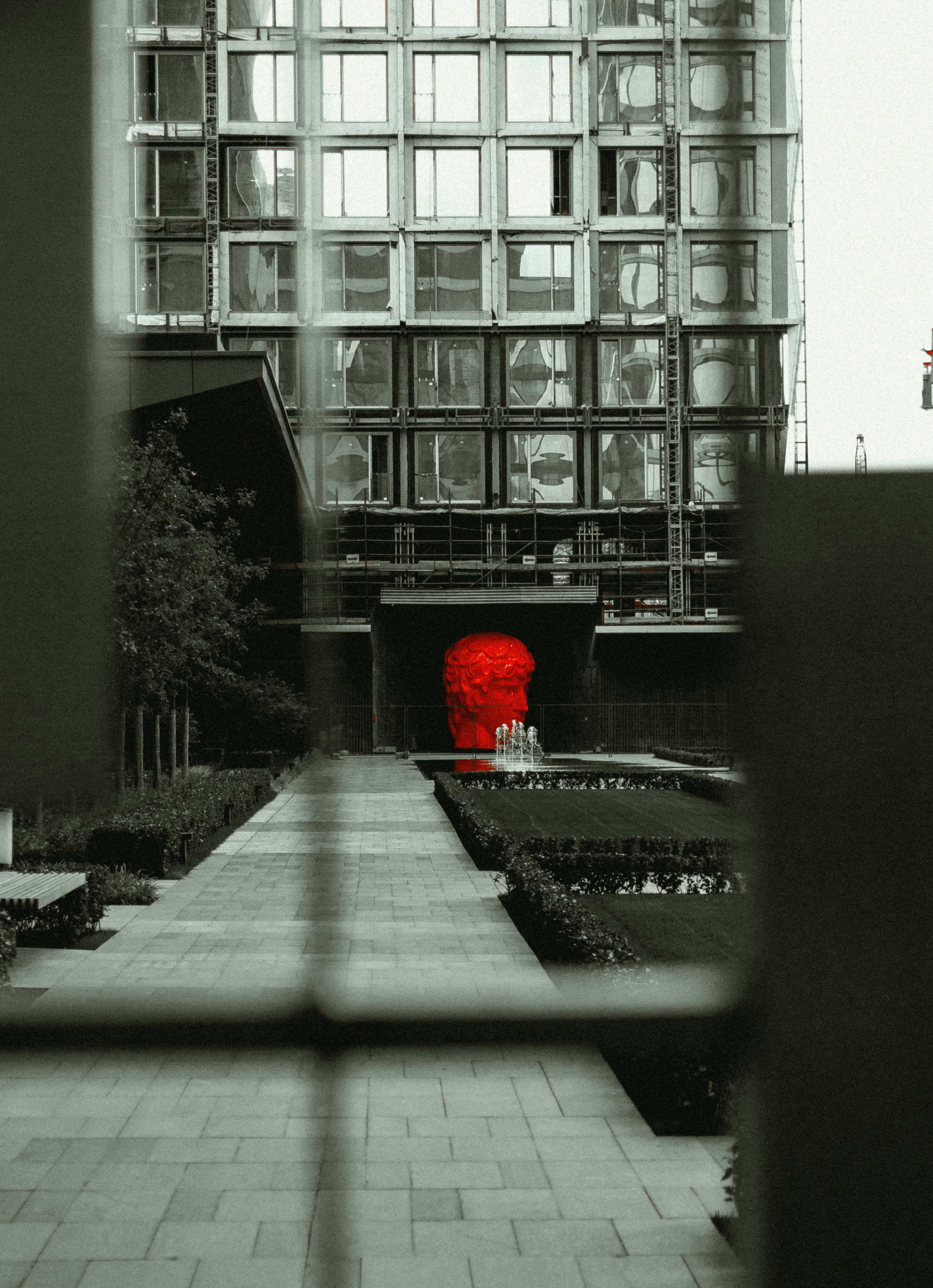 Vivid Contrast: The Red Sentinel