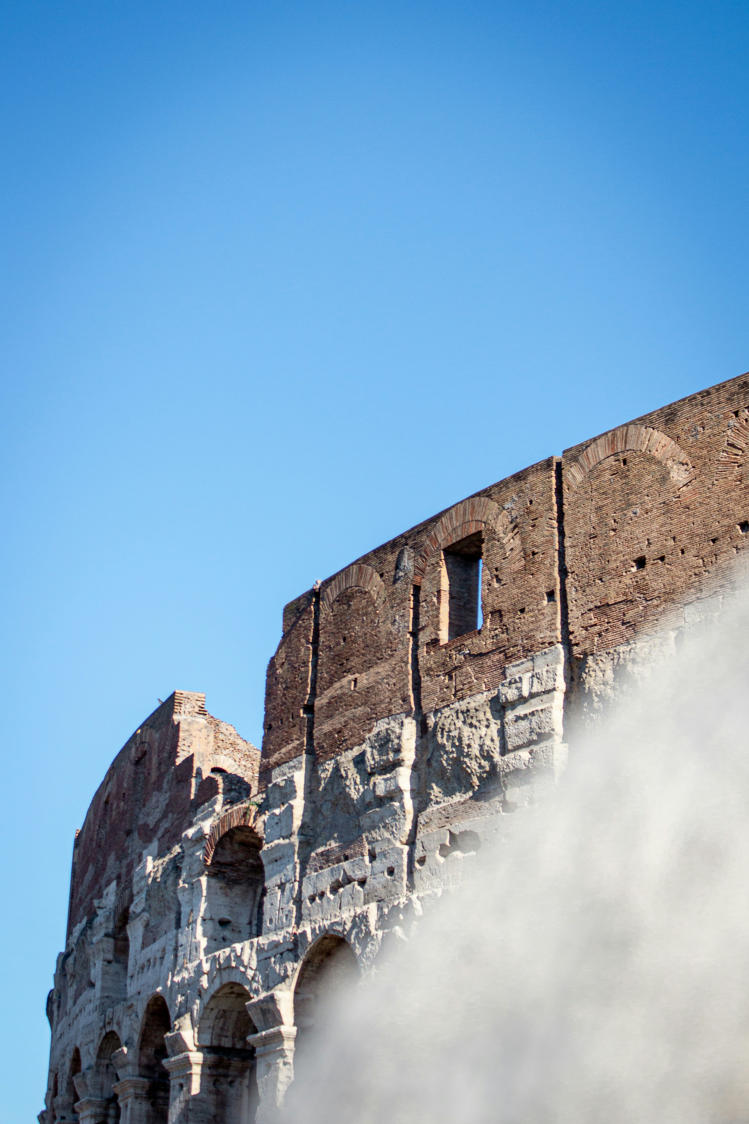 Arched Facade Rising Against a Cerulean Sky