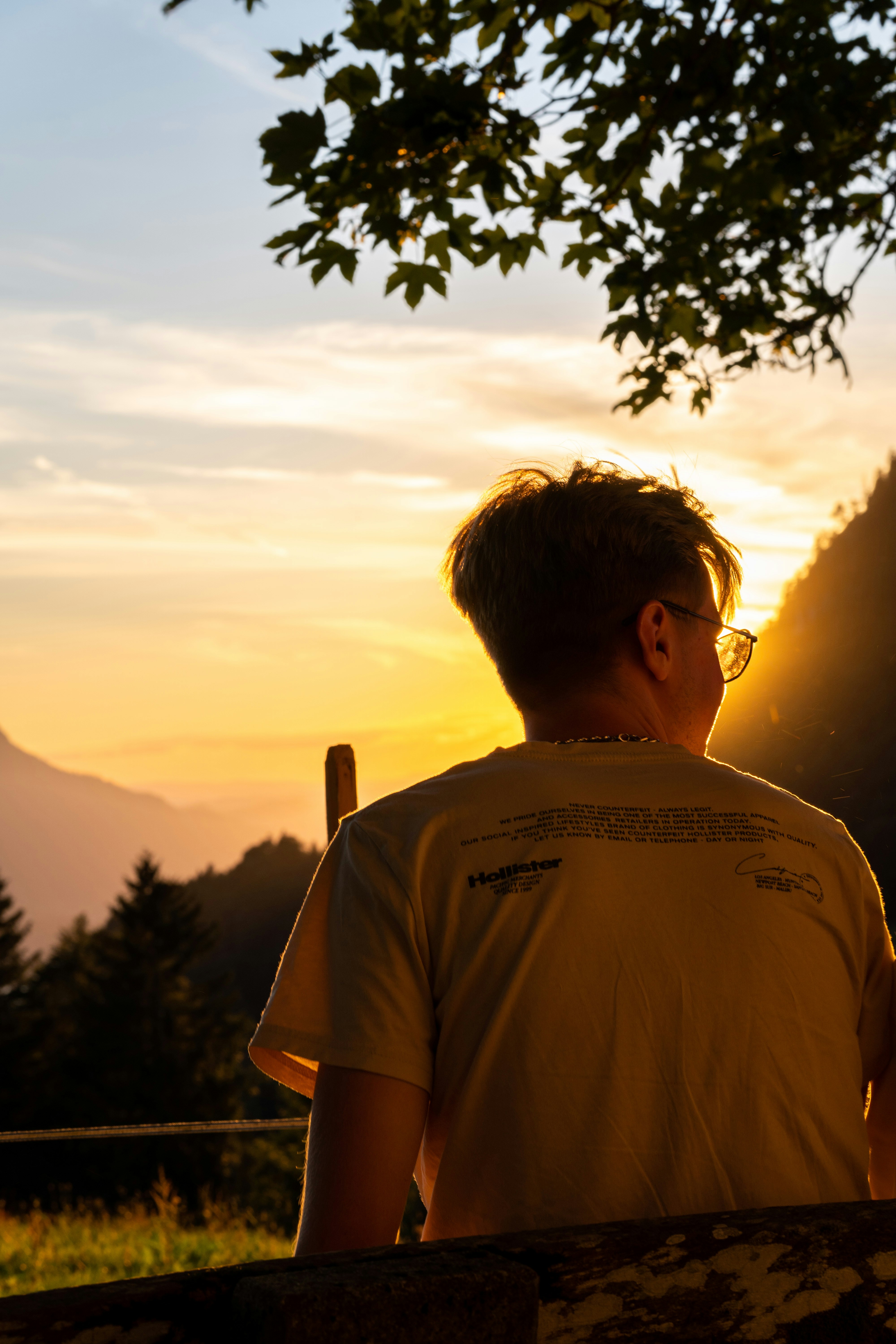 Sunset Silhouette at the Ridge: A Quiet Portrait on the Mountain Side
