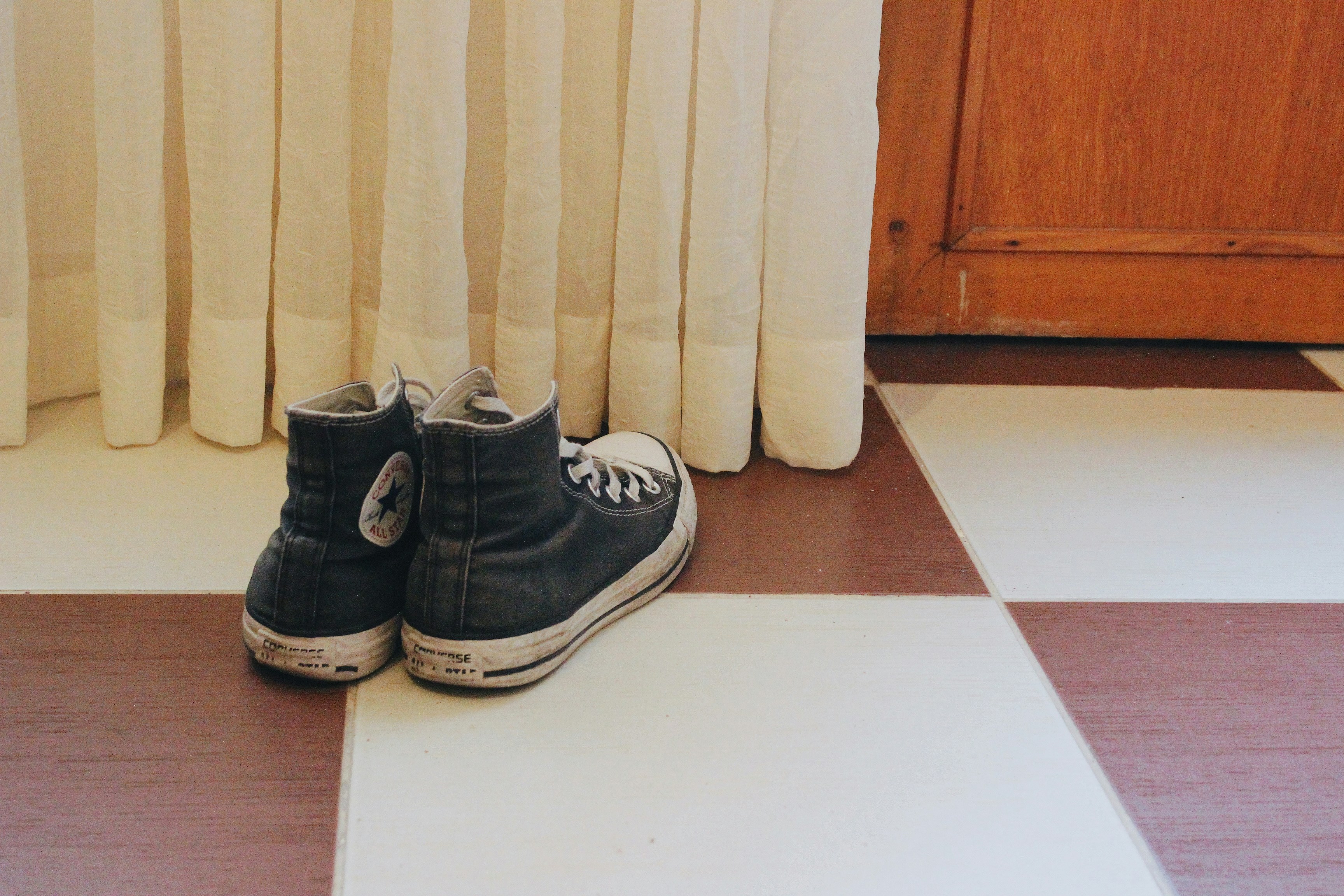 a pair of shoes on a box