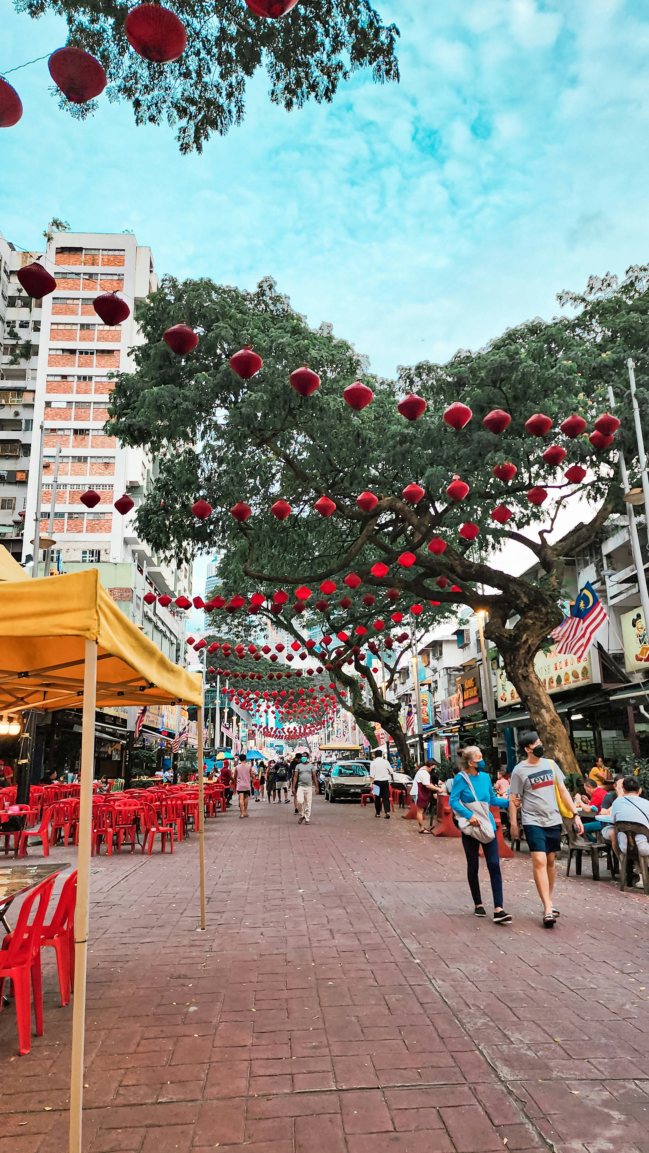 a tree with red balls