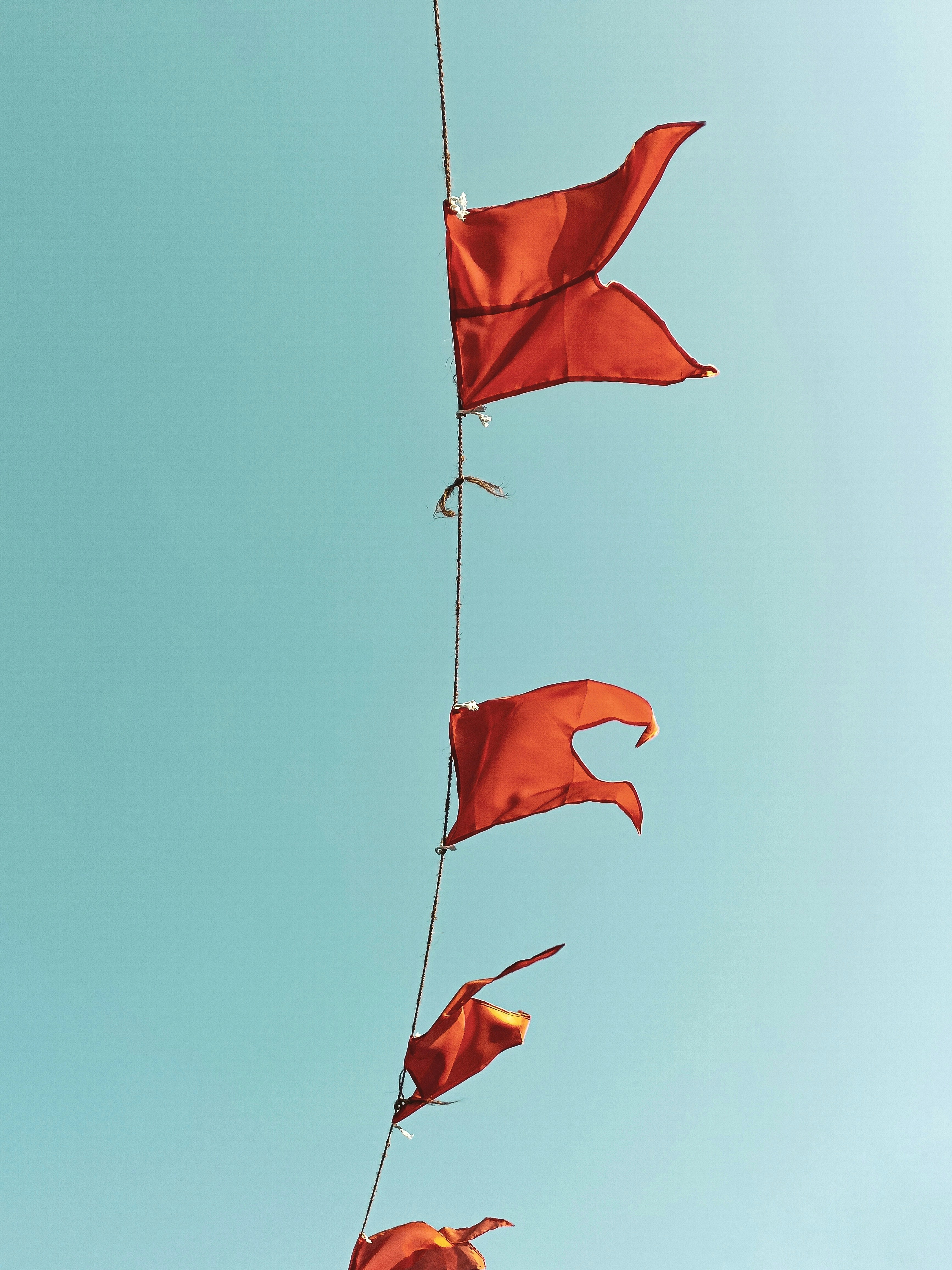 Un groupe de drapeaux rouges photo – Photo Ciel bleu Gratuite sur Unsplash