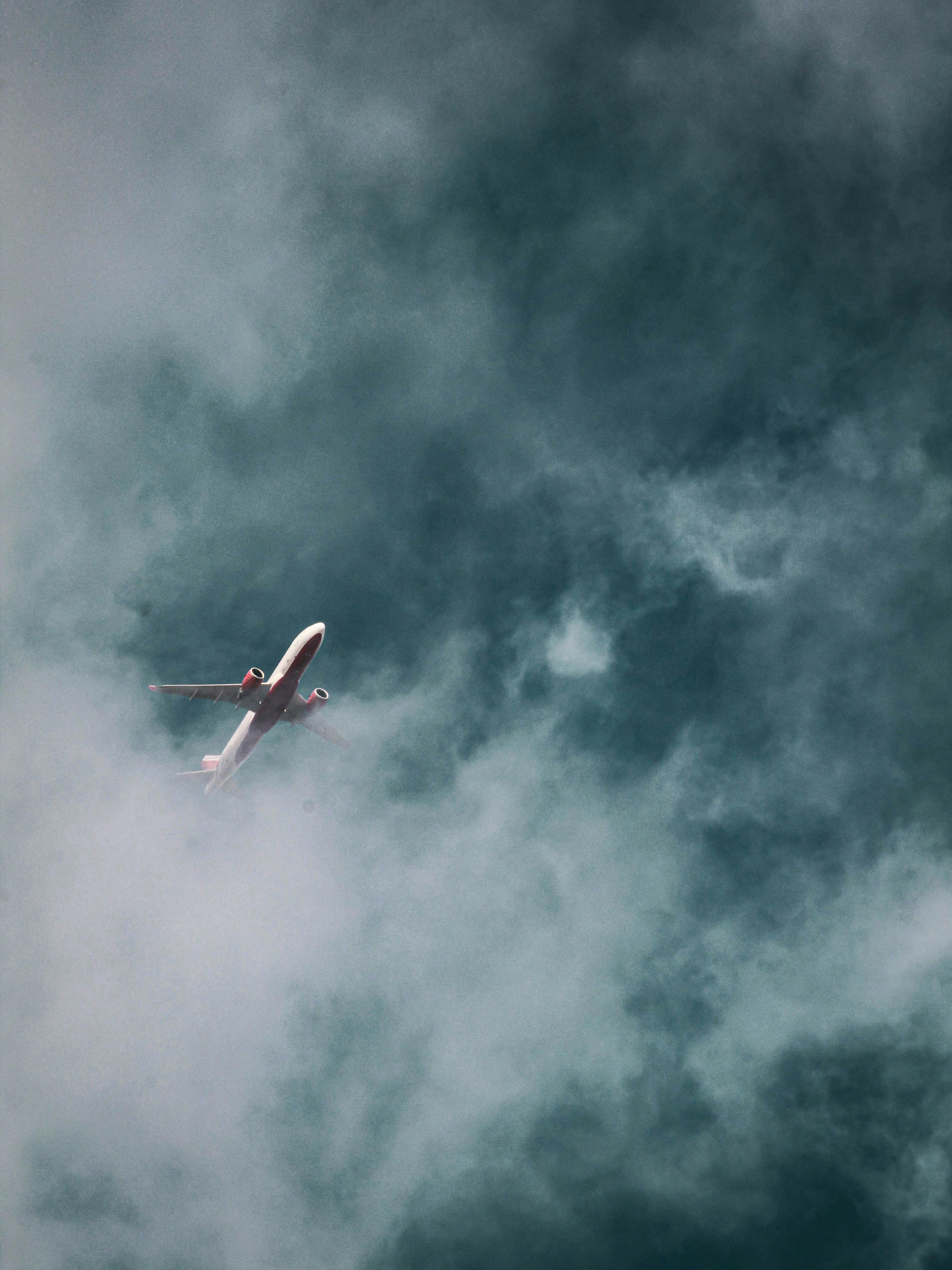 Airliner through the Mist: A Dawn Flyby