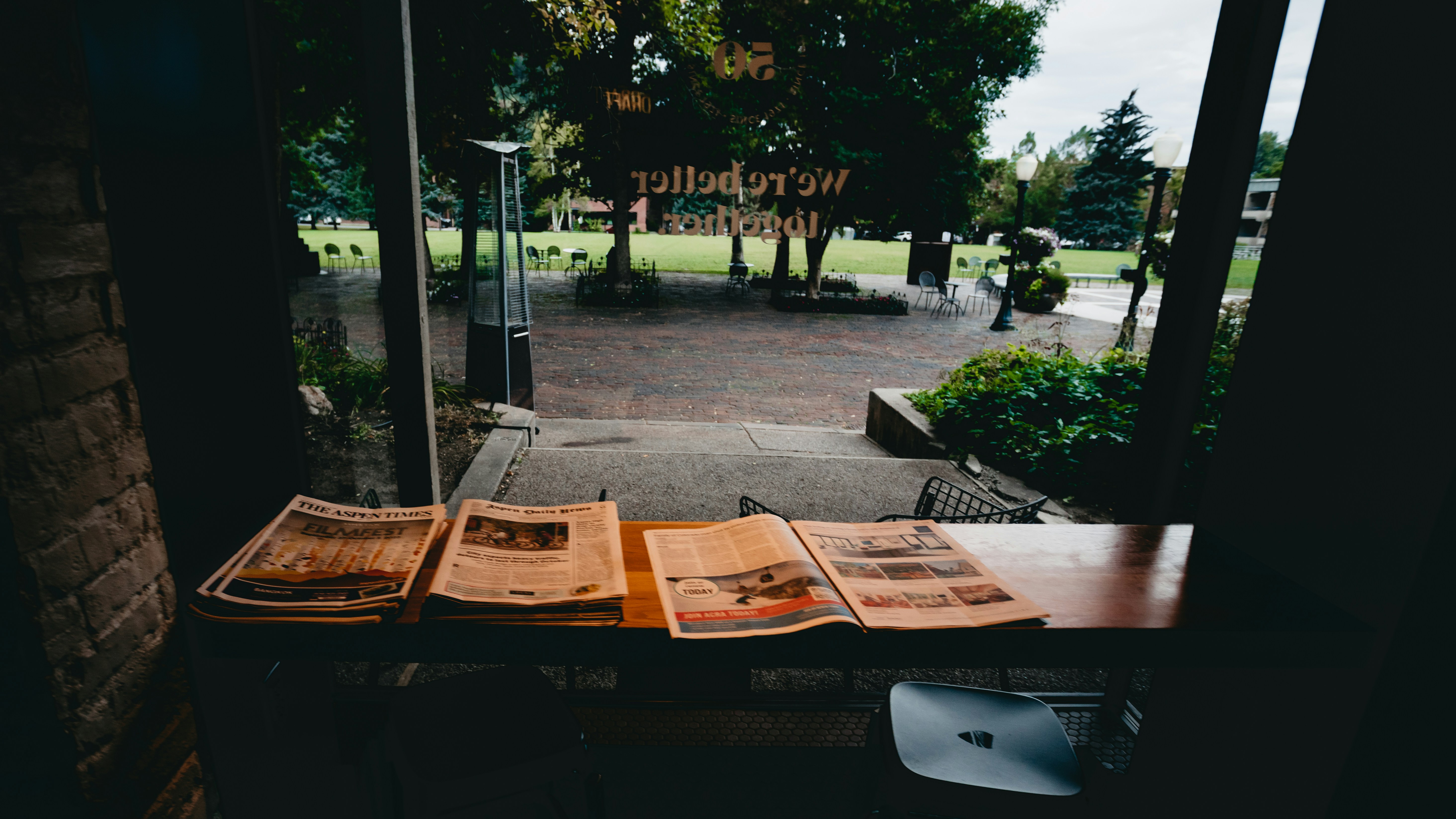 a table with books on it