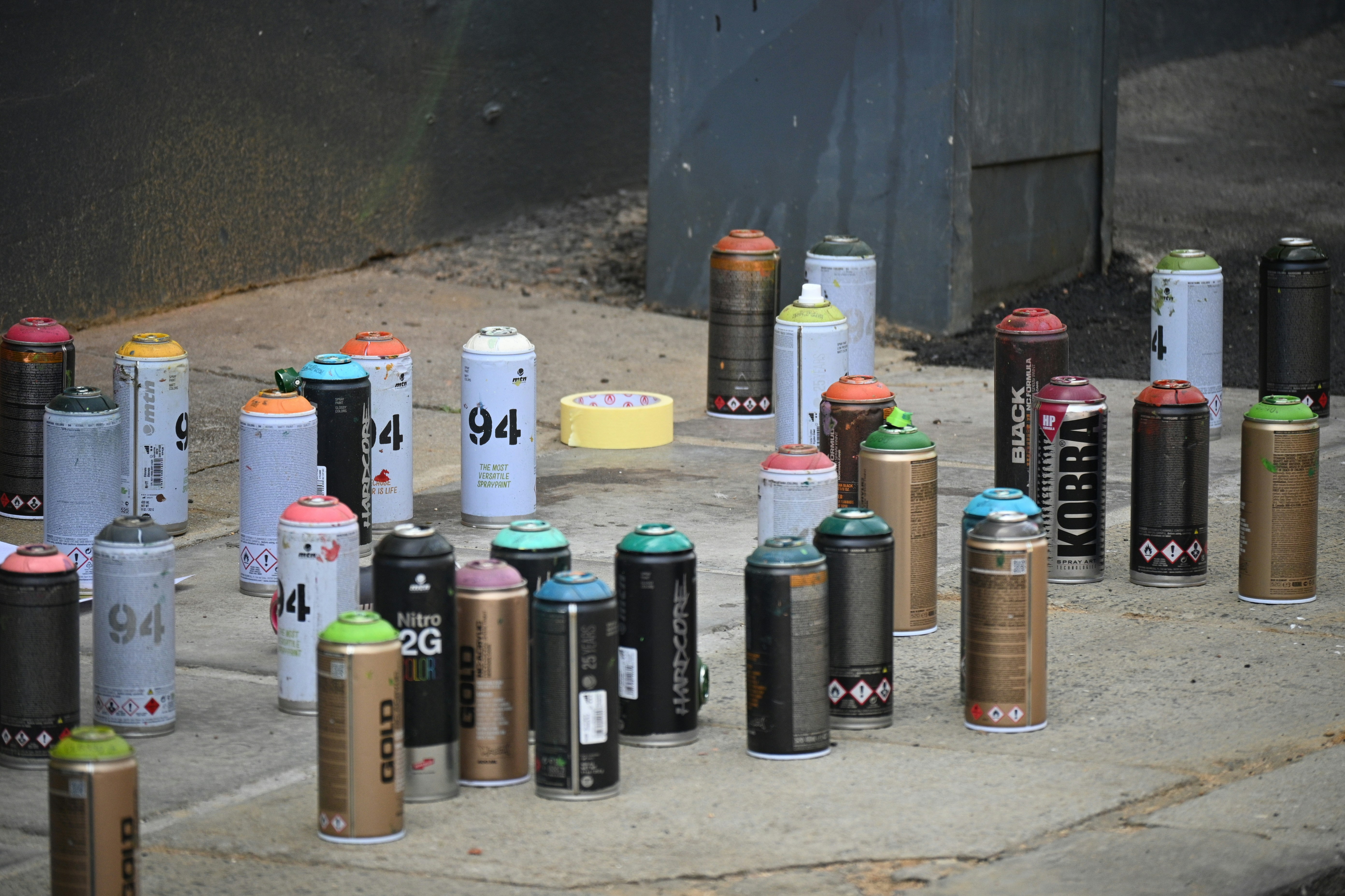 Colors in a Street Corner: A Patchwork of Spray Cans