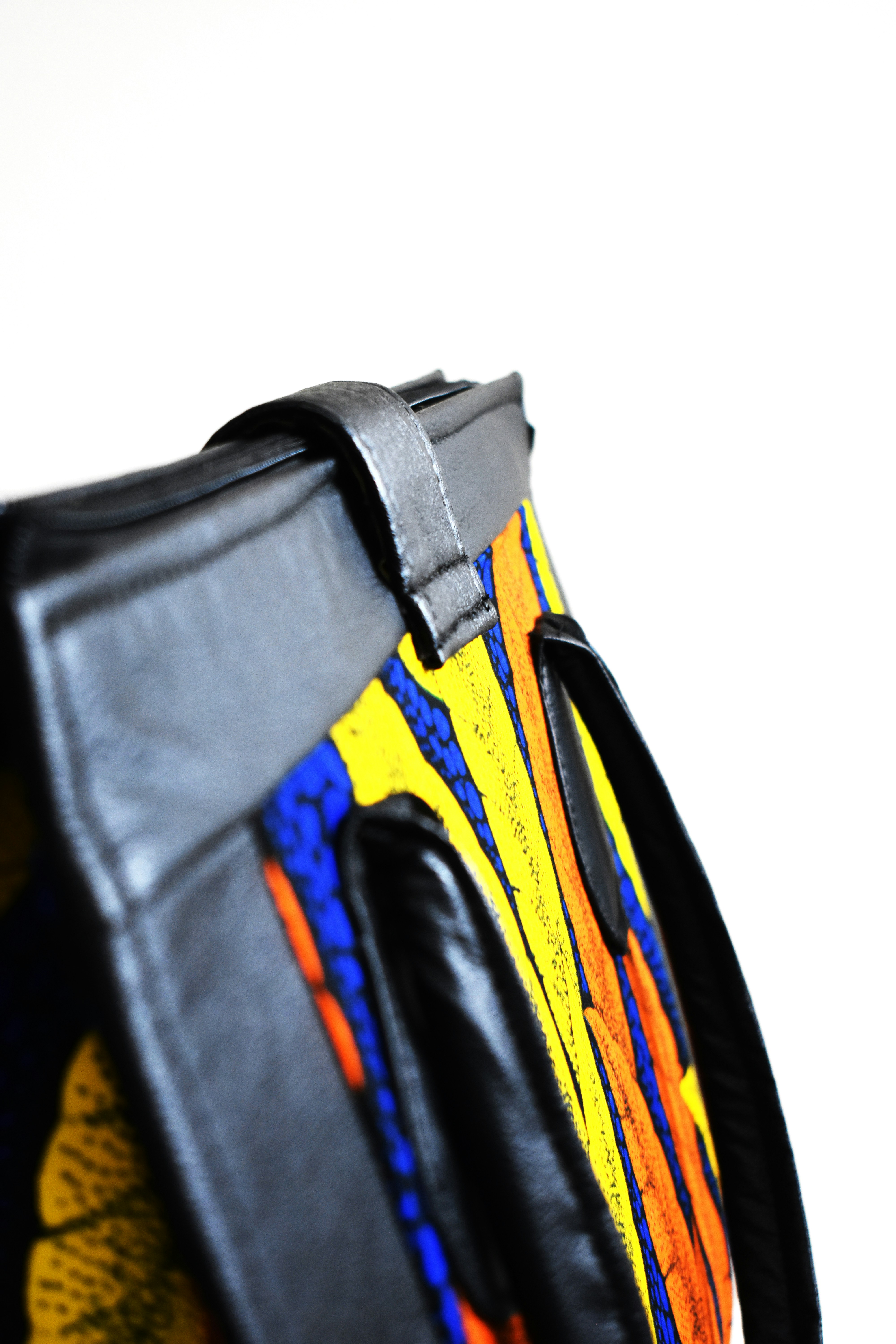 Color-Block Patchwork: Leather Backpack Panel in Studio Light