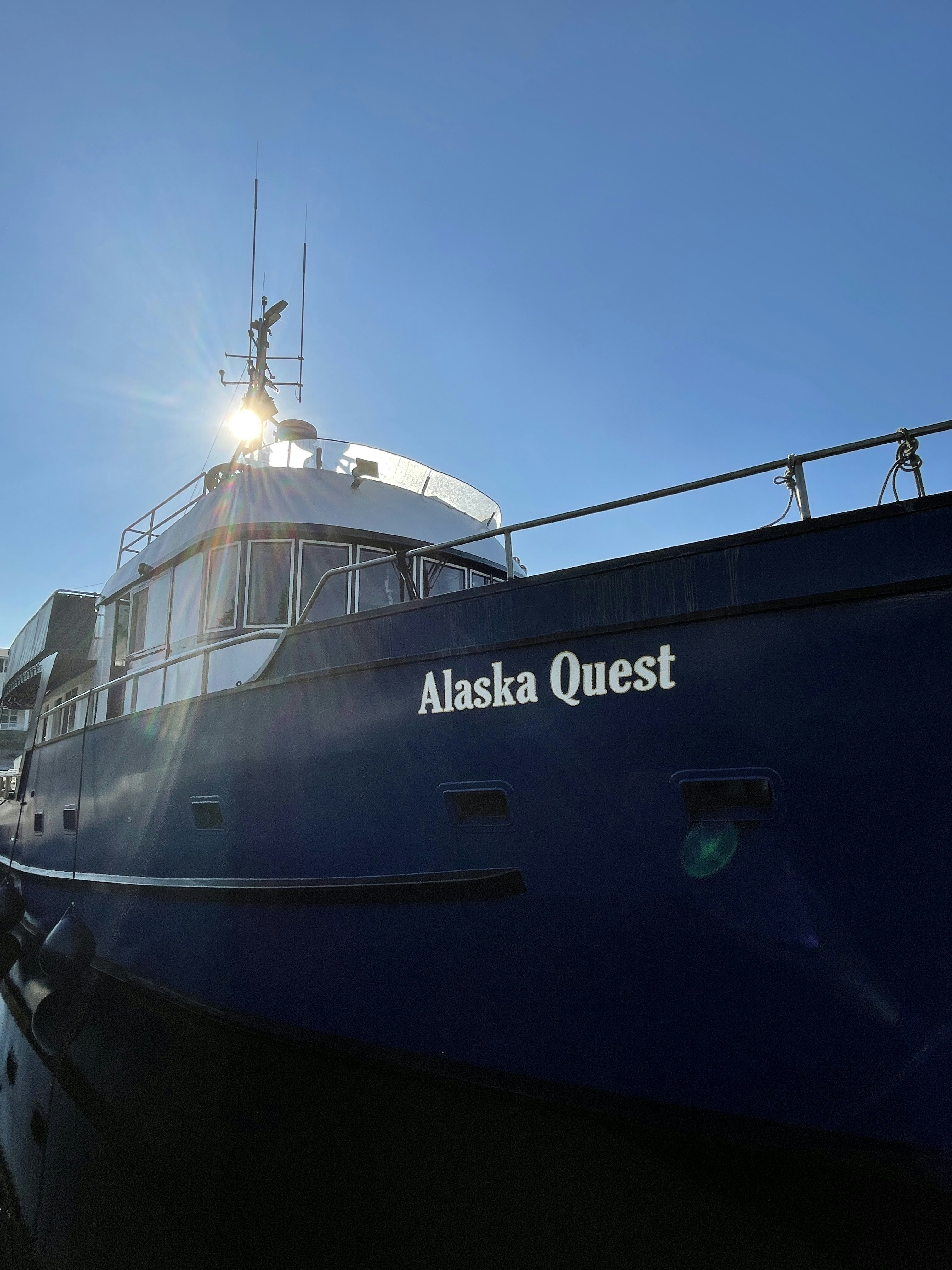 Noon on the Alaska Quest: A Harbor Portrait in Deep Blue