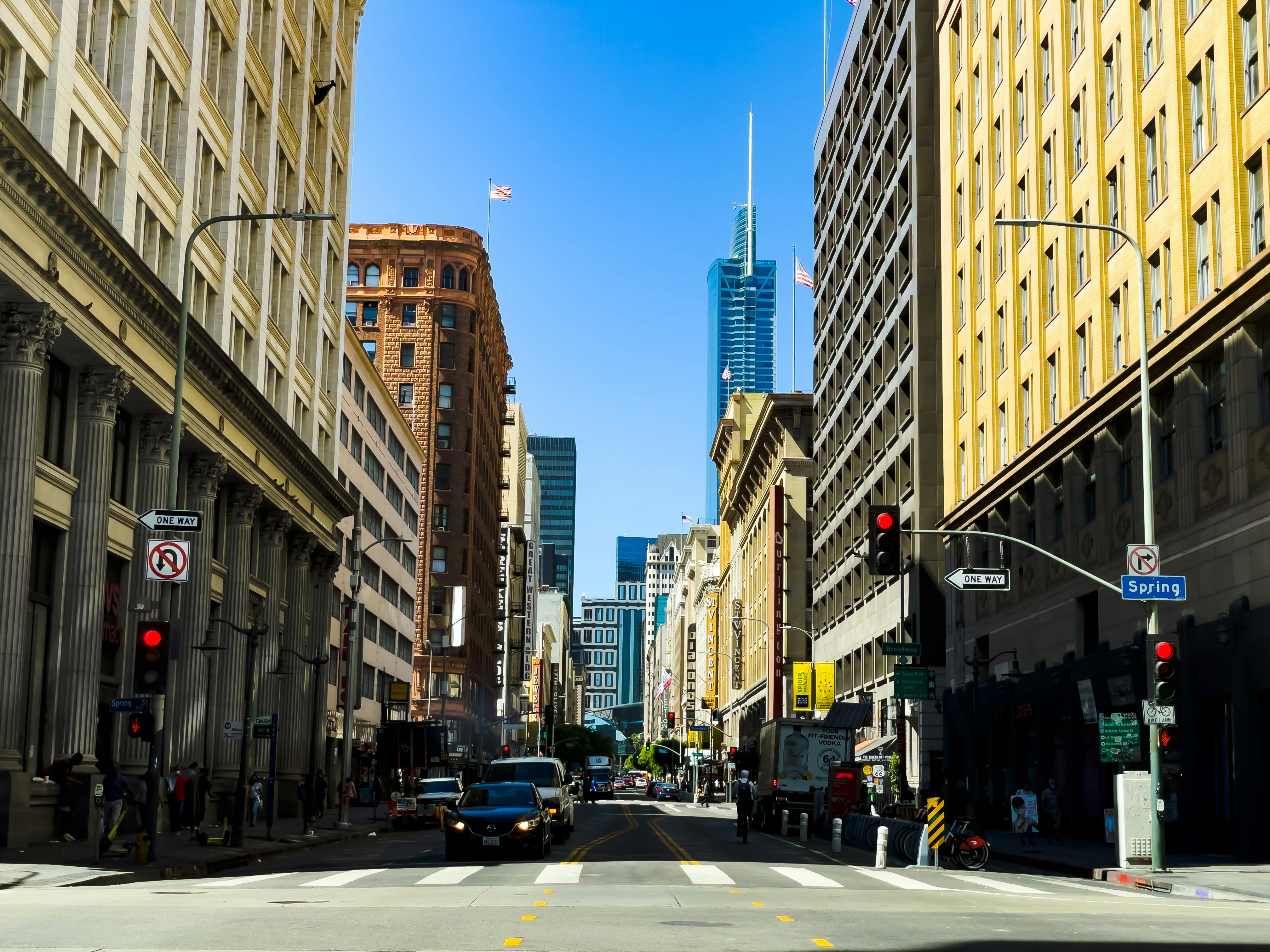 Busy Downtown Street View