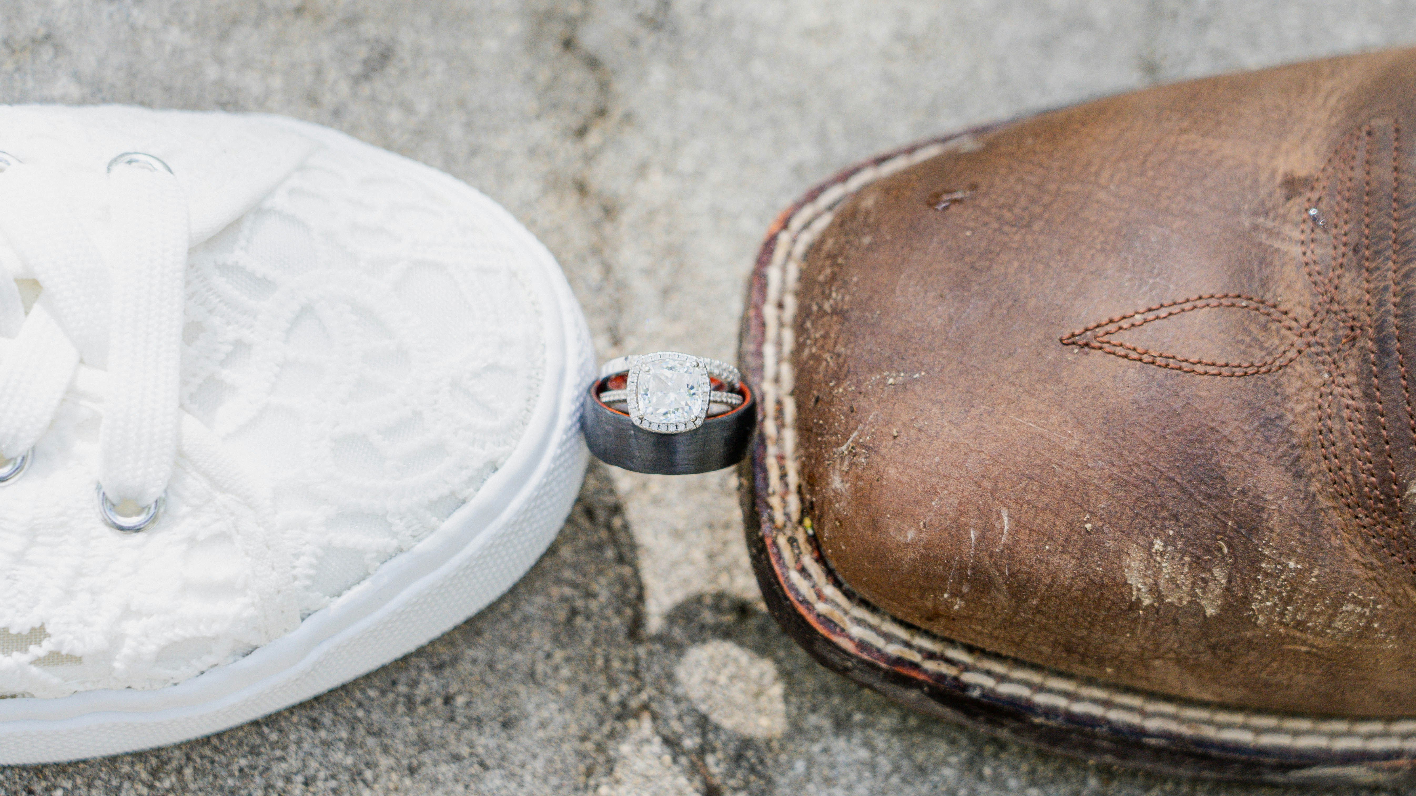 Between Footwear and a Ring: A Quiet Moment on Concrete