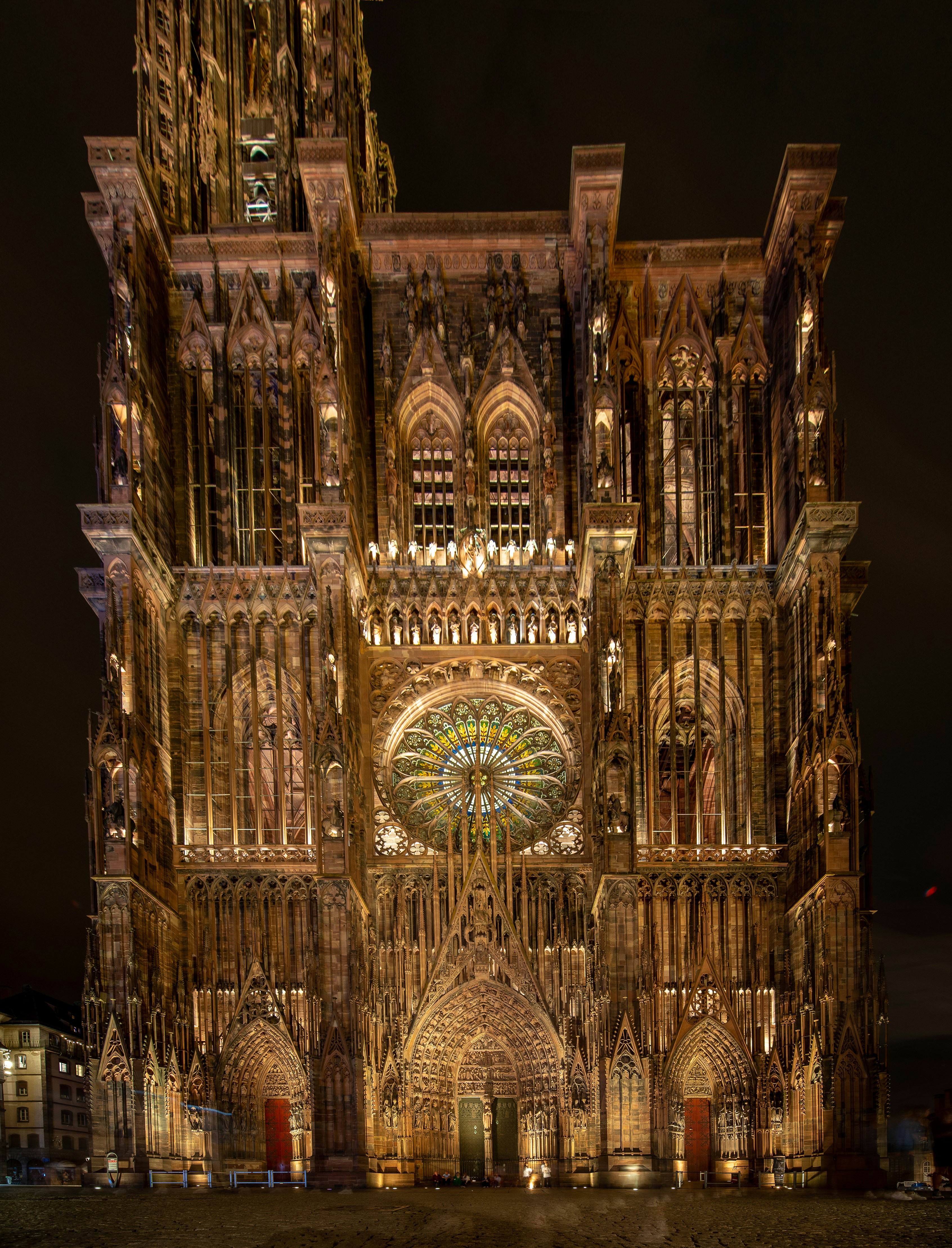 Midnight Rose: Illuminating Notre-Dame's Gothic Facade