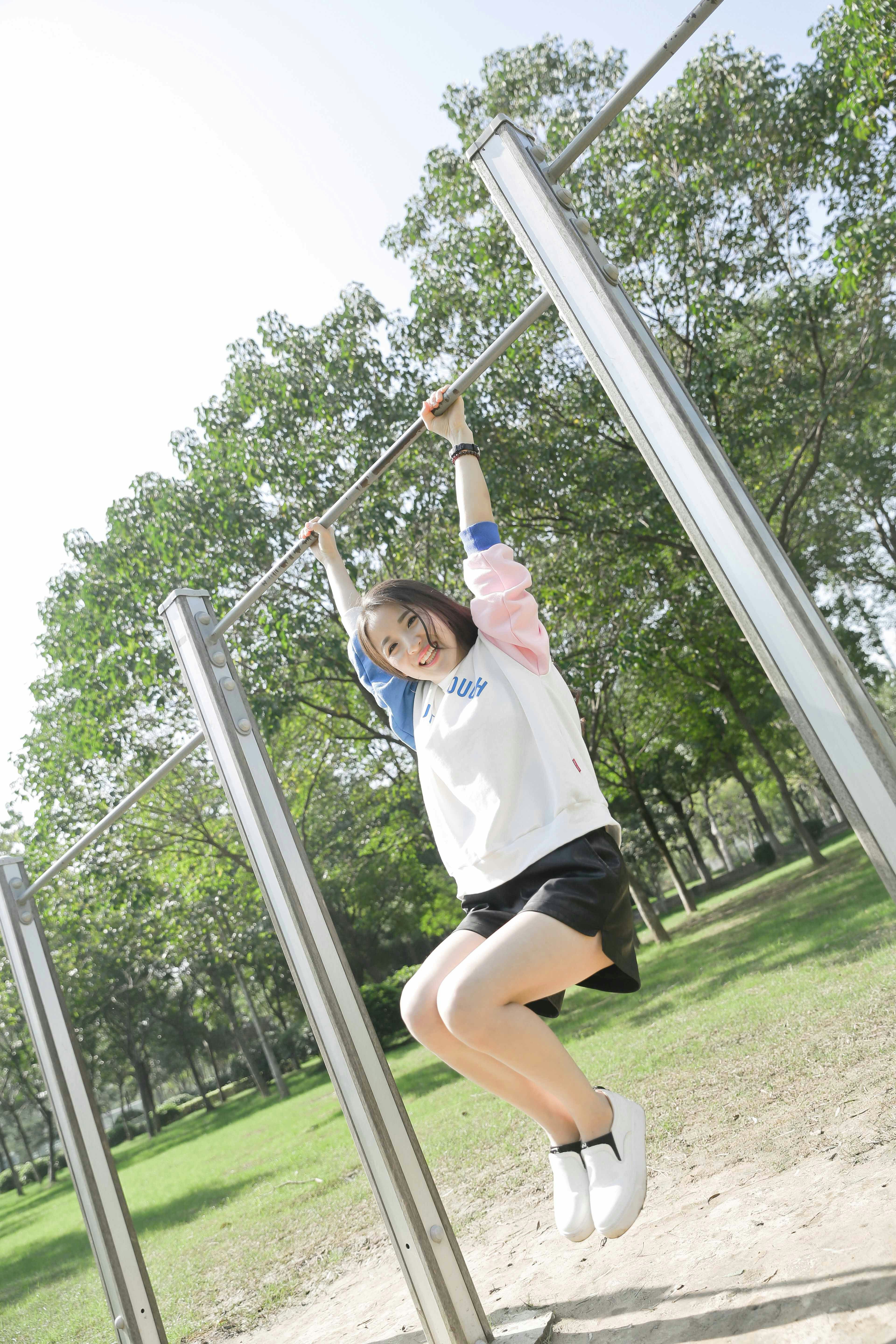 a girl on a swing