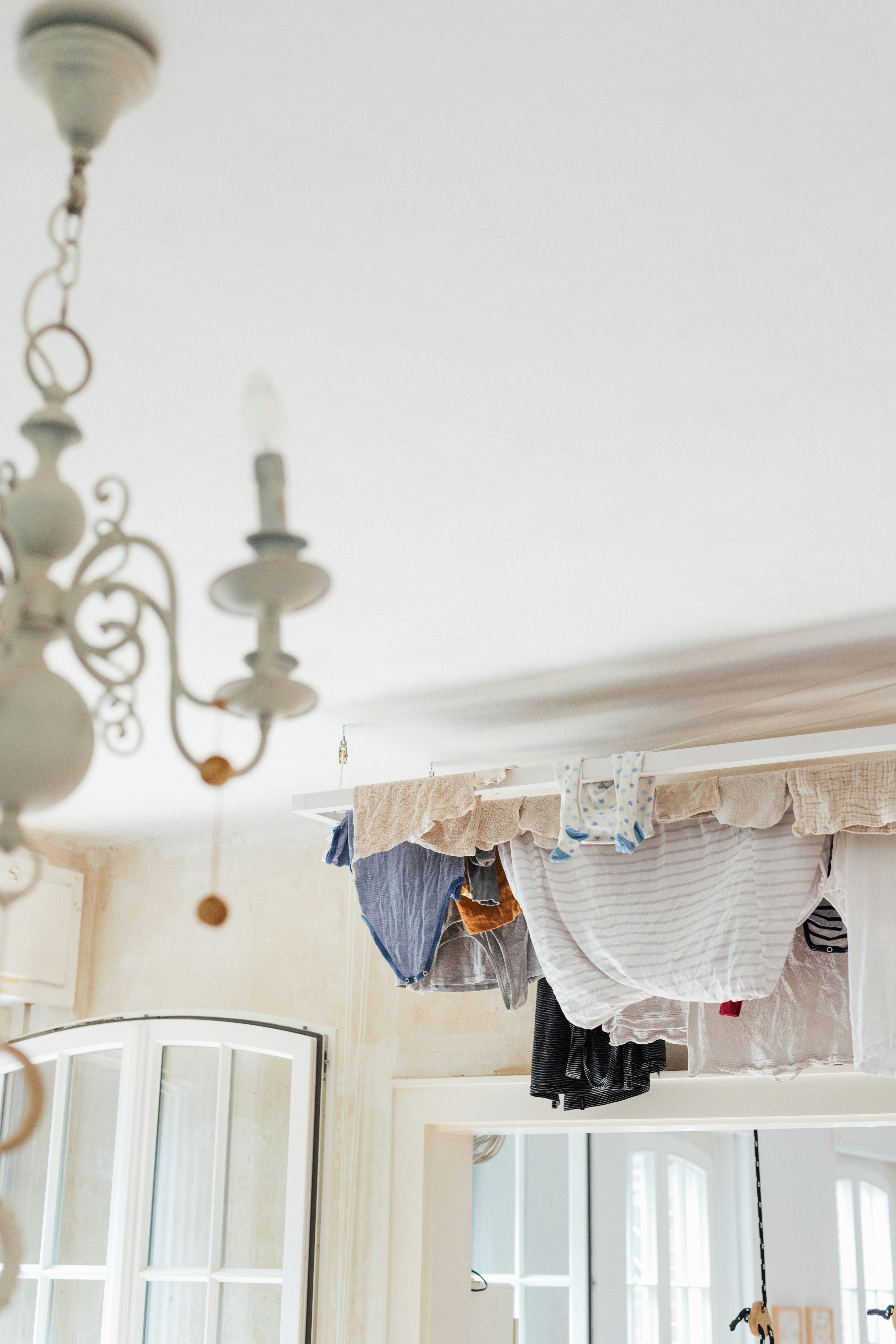 Airborne Laundry Loft: A Soft-Focus Home Scene