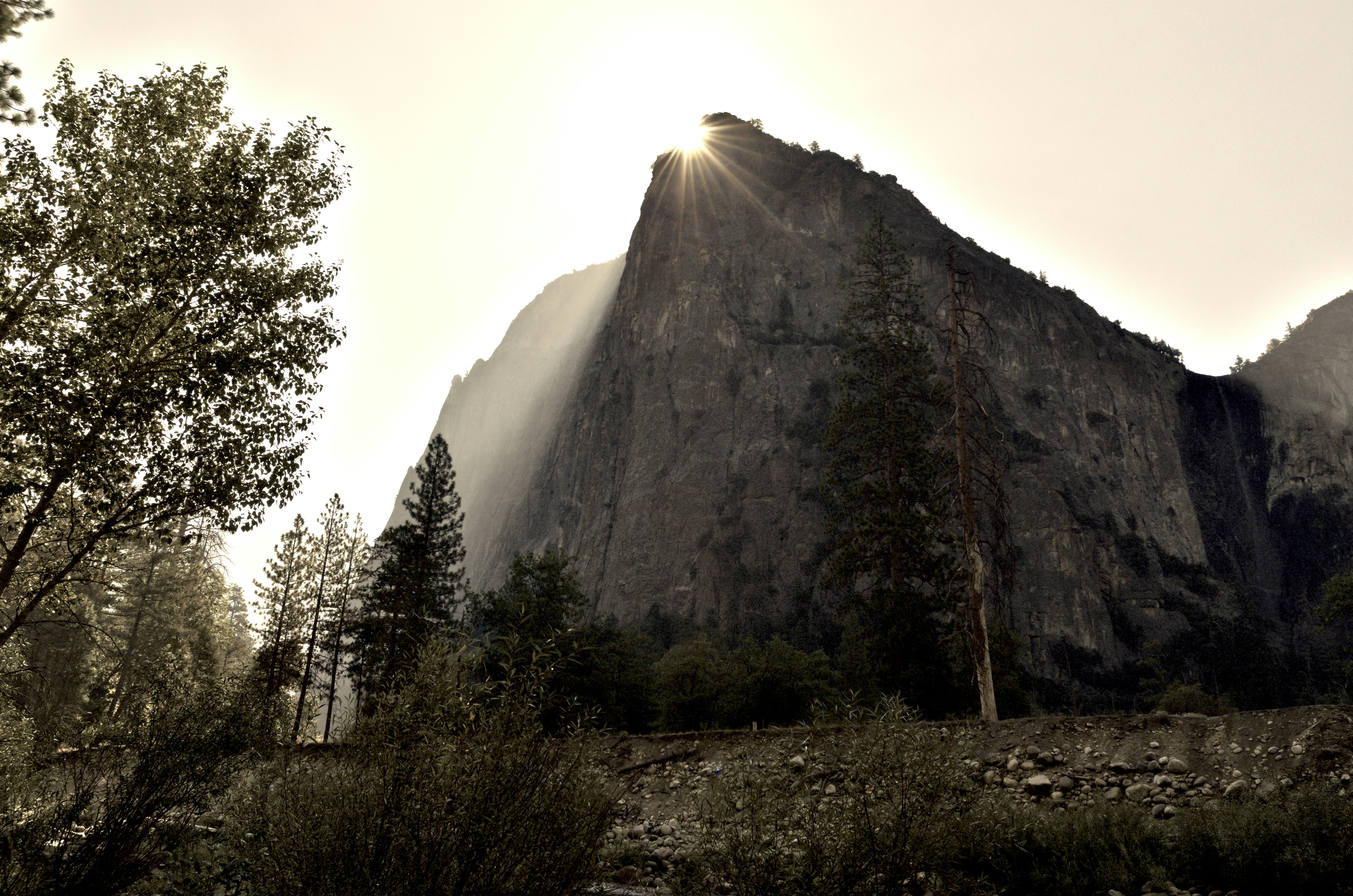 Sunlit Summit Crowned by Granite