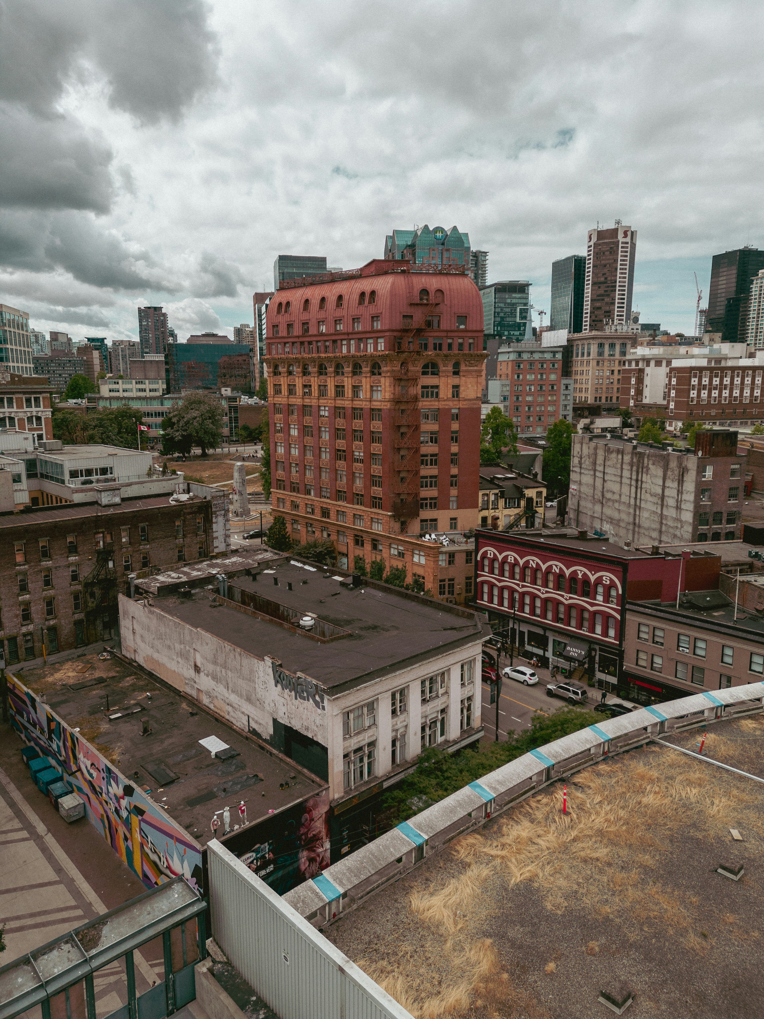 a city with buildings and streets