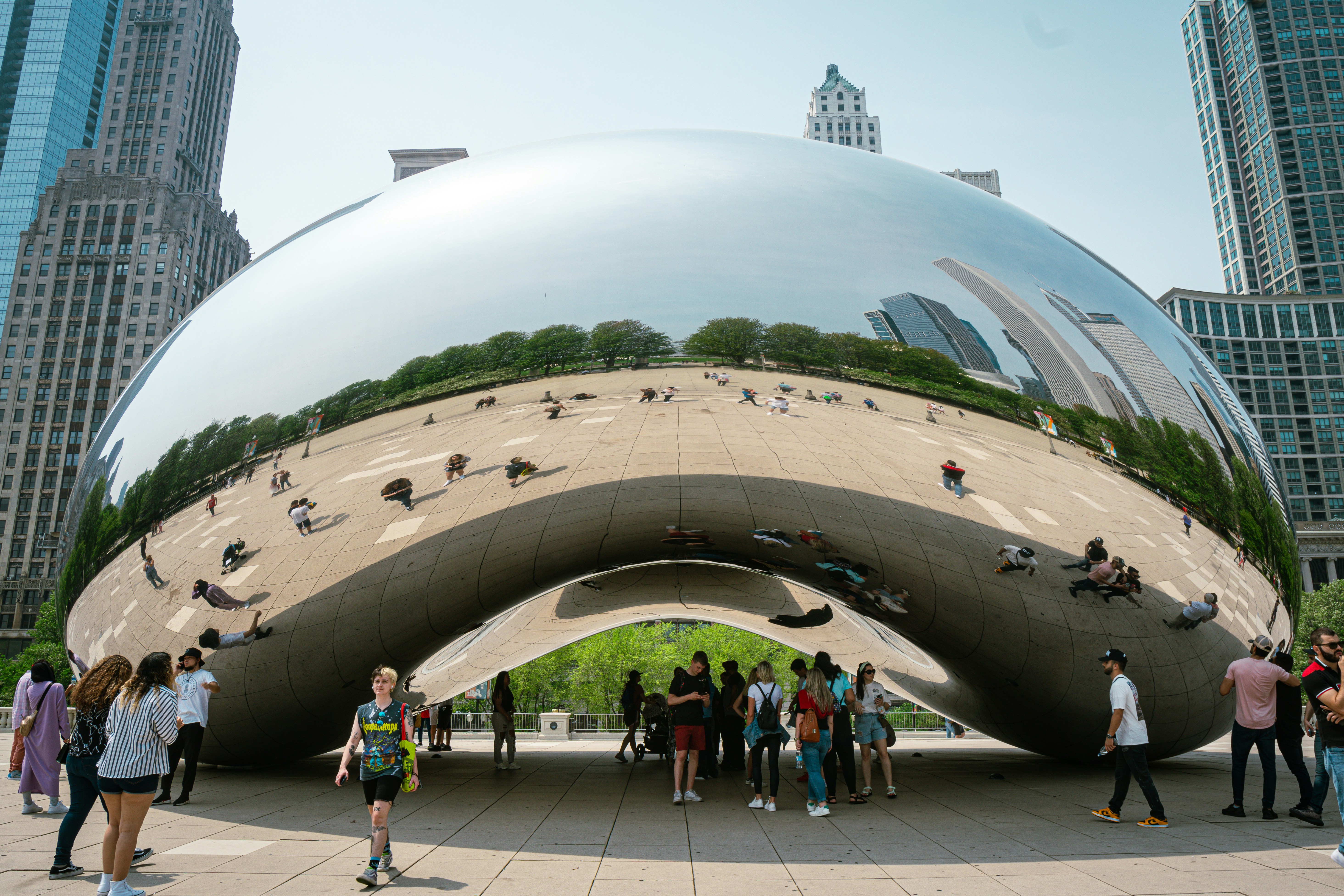 A large reflective sculpture in Millennium Park photo – Free Chicago ...