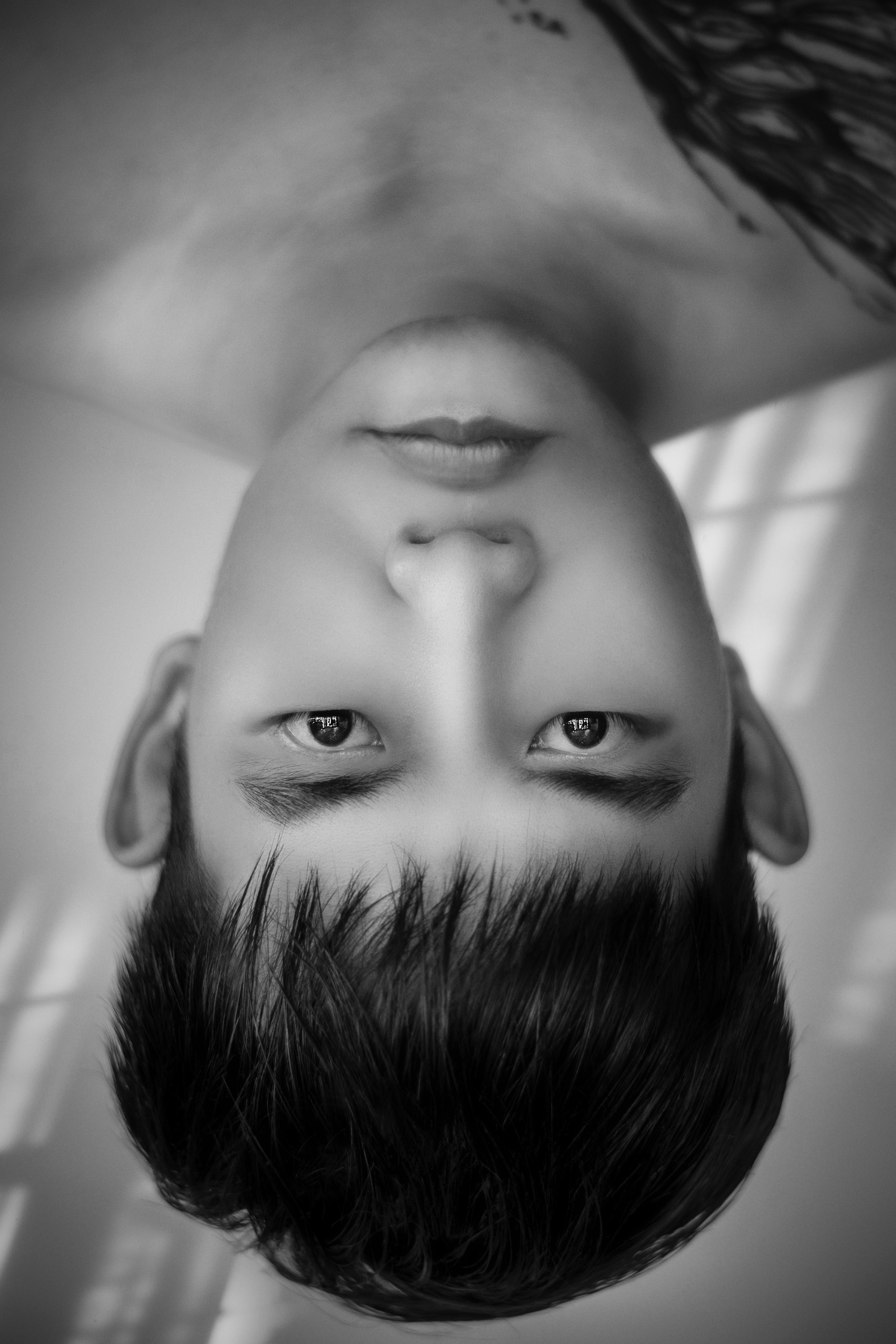 Close-Up Portrait in Soft Mono: Quiet Confidence