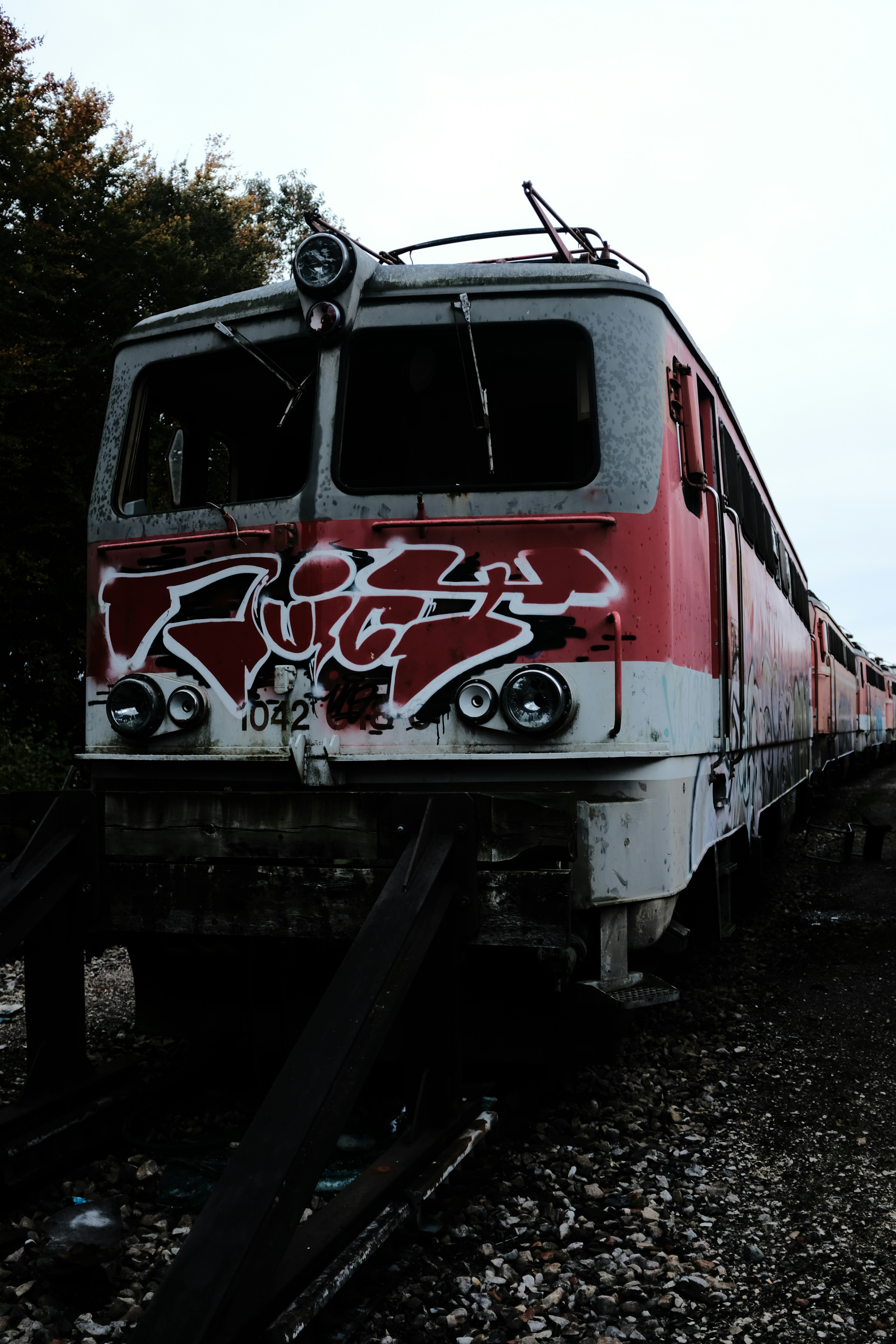 a train with graffiti on it