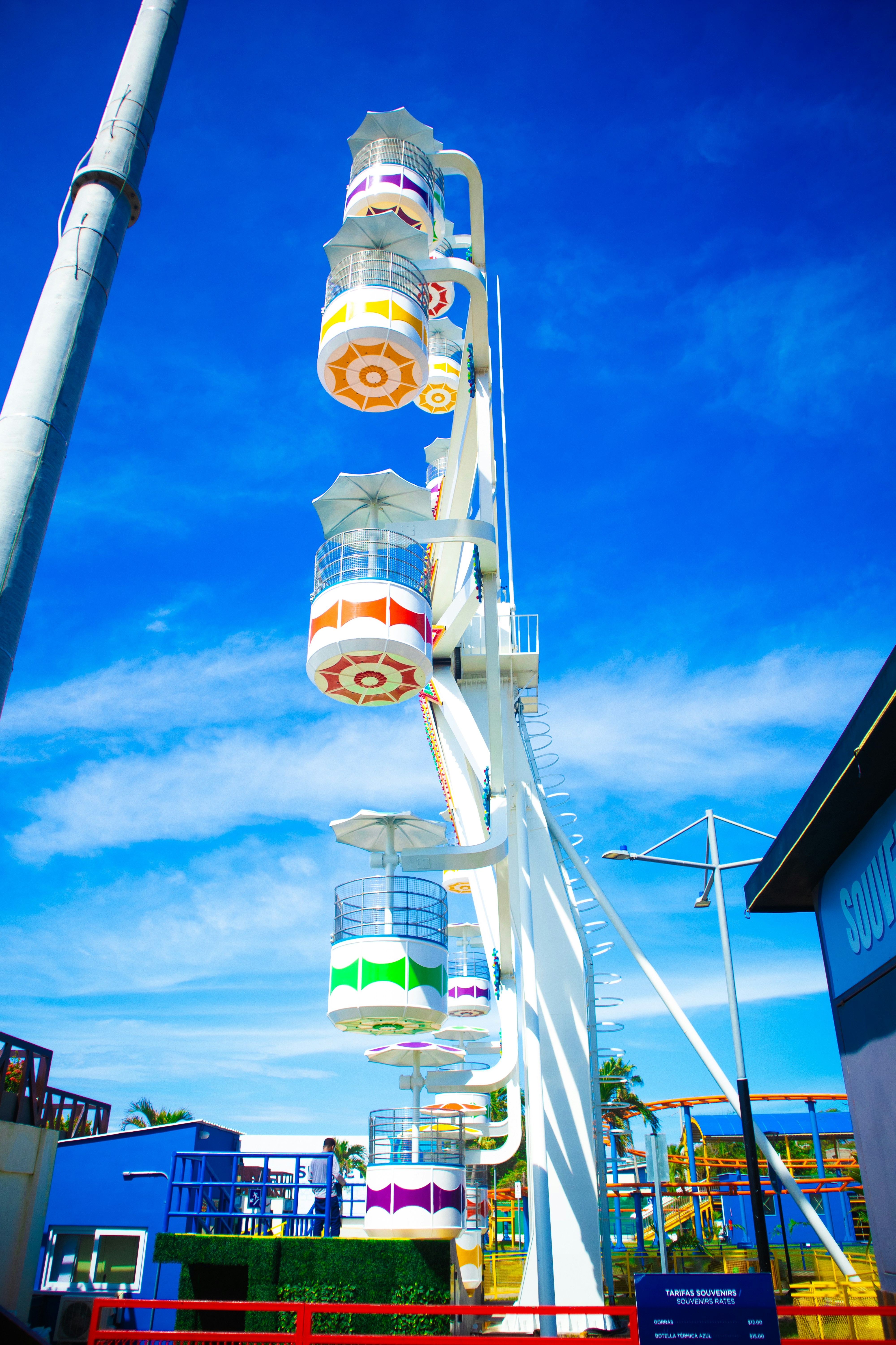 a tall tower with a group of people on it
