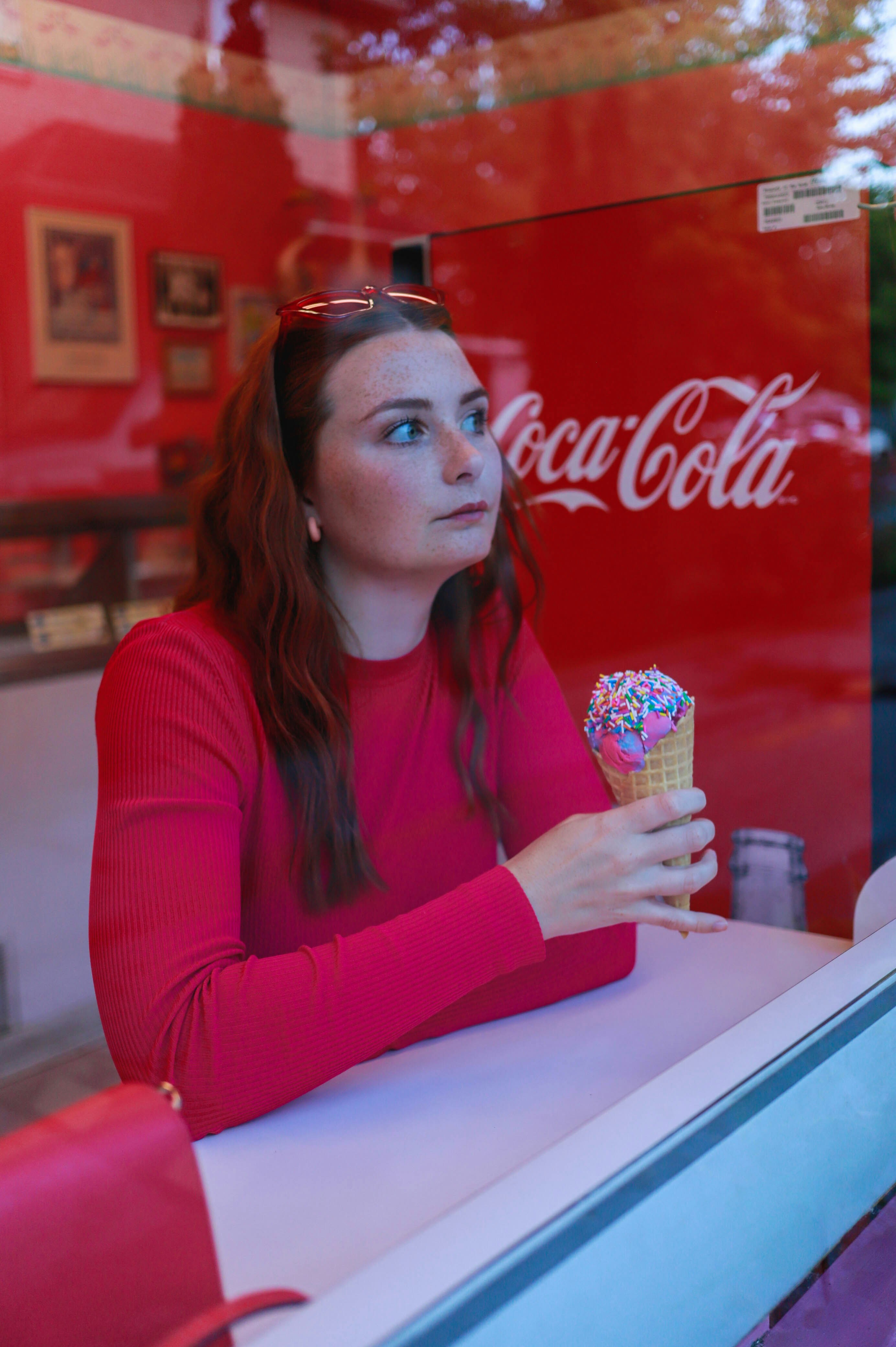 a woman sitting at a table