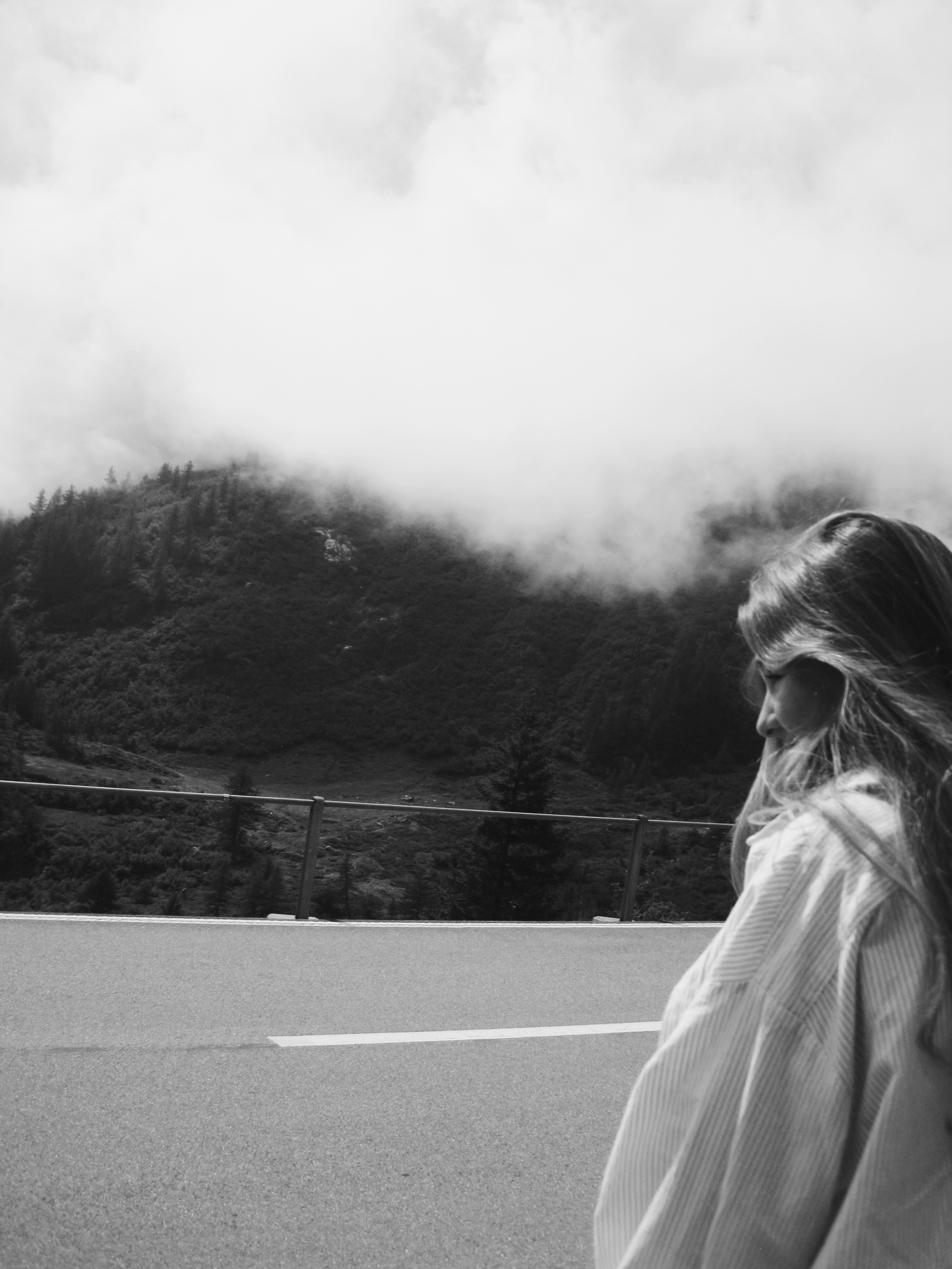 Portrait on a Misty Mountain Pass