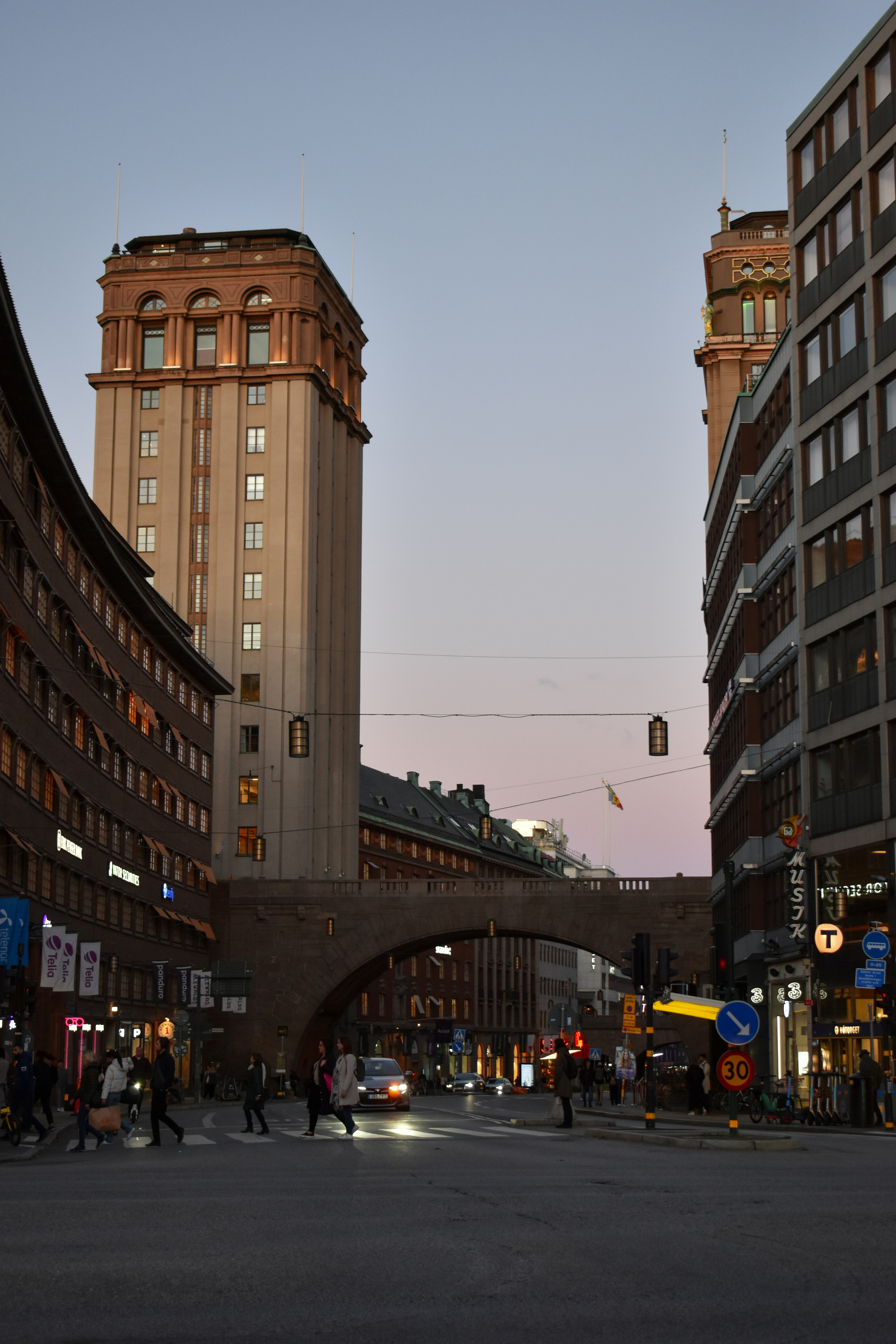 a bridge over a street