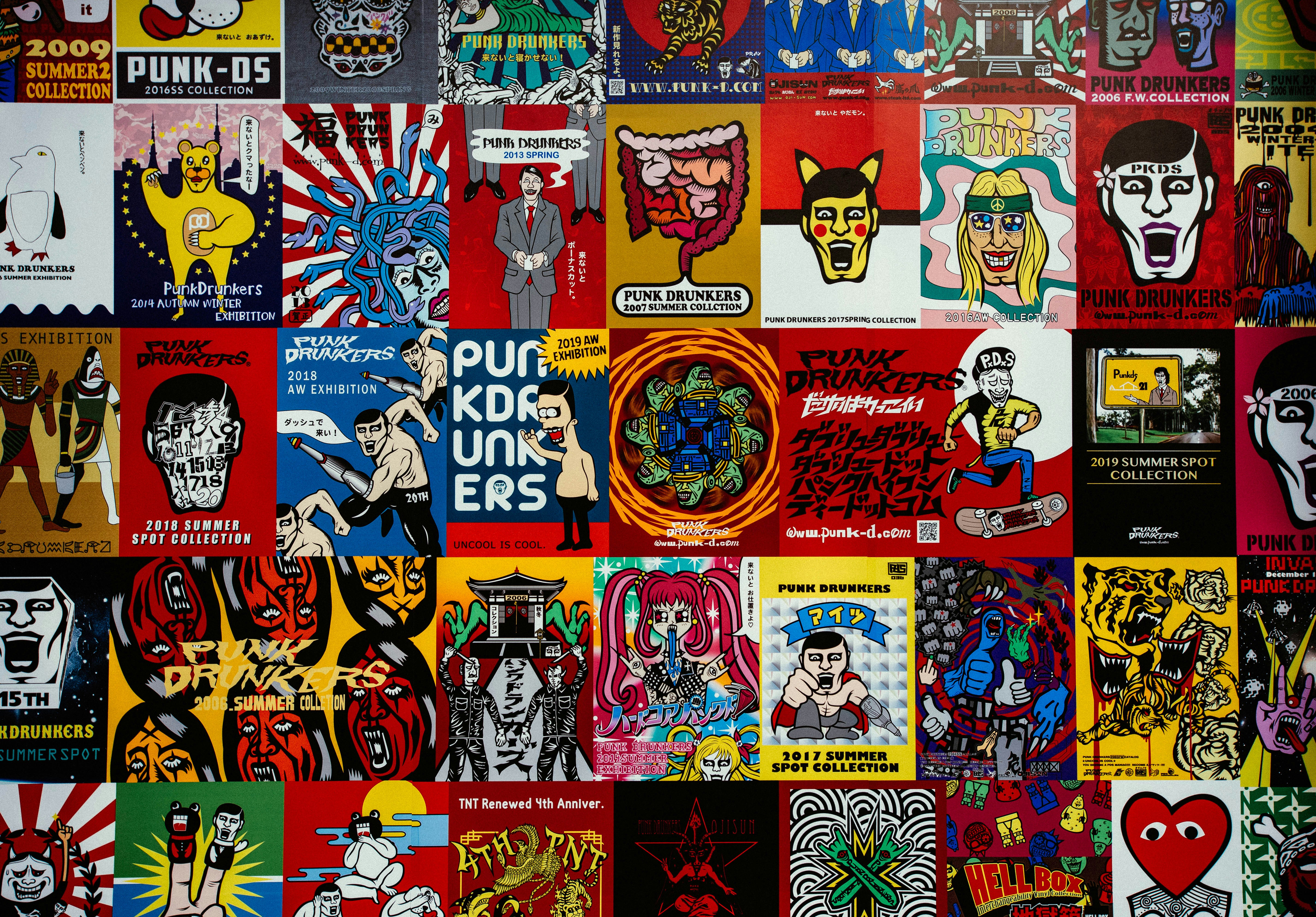 Chromatic Riot: A Patchwork of Punk Poster Icons
