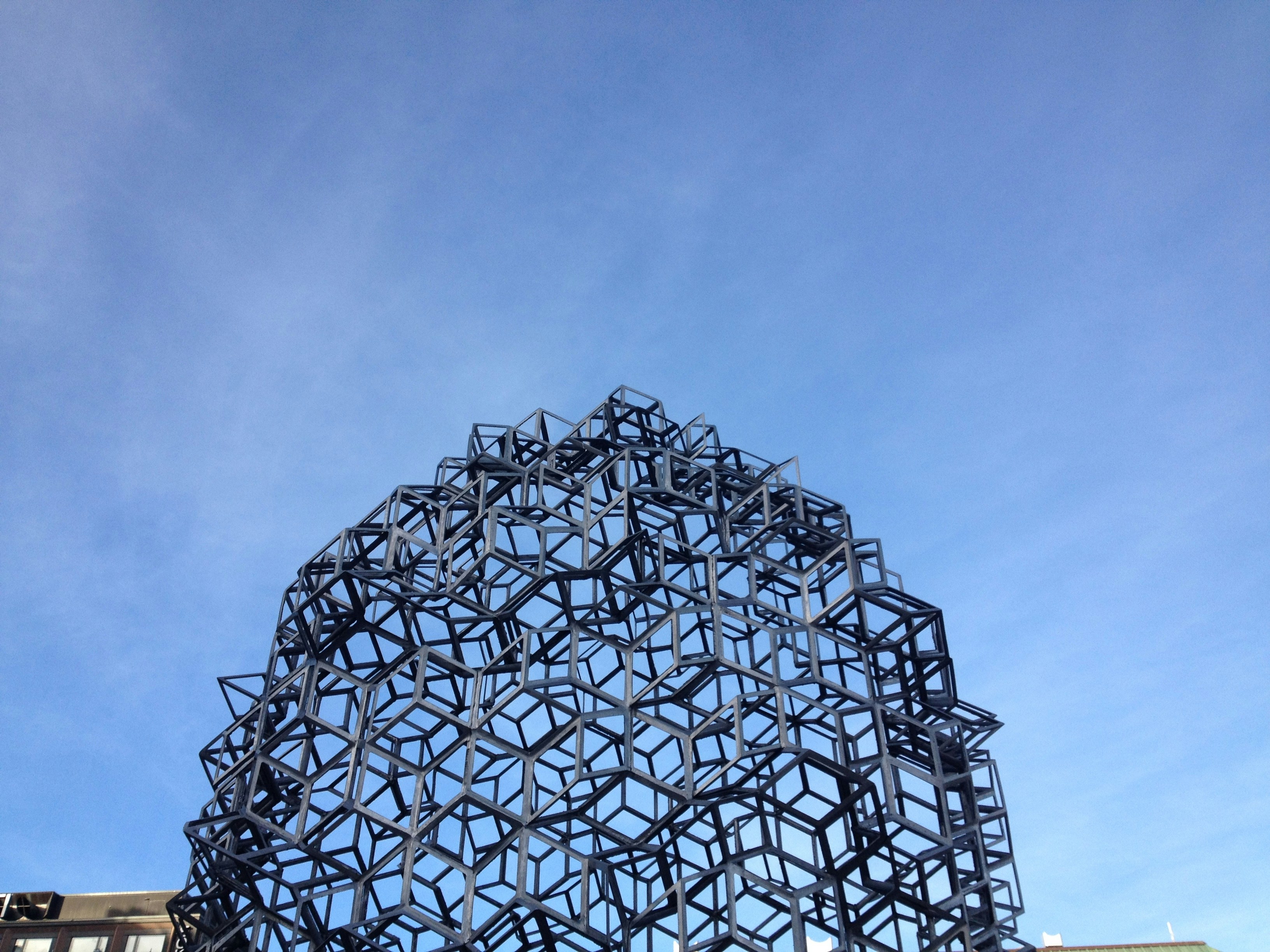 Hexa-Grid Dome Rising Against a Clear Sky