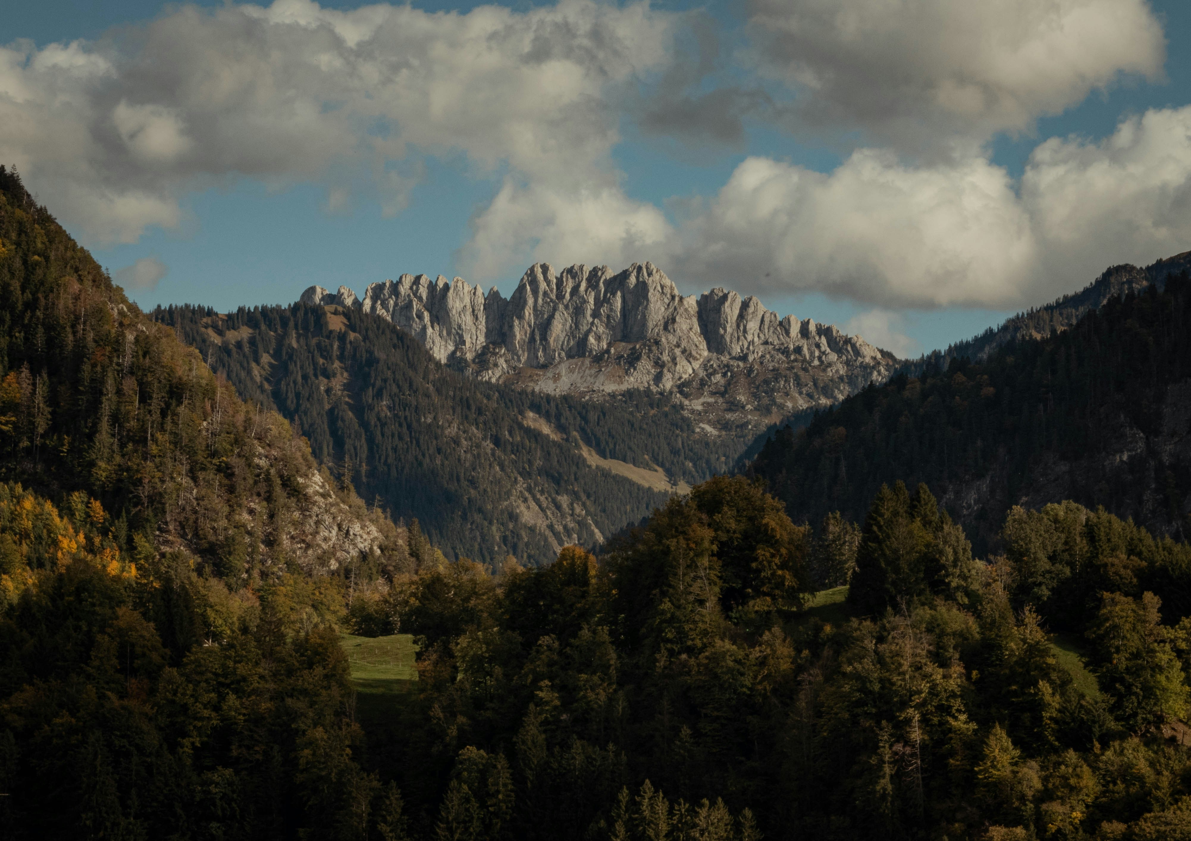 Granite Ridge Under a Cloud-Patched Sky