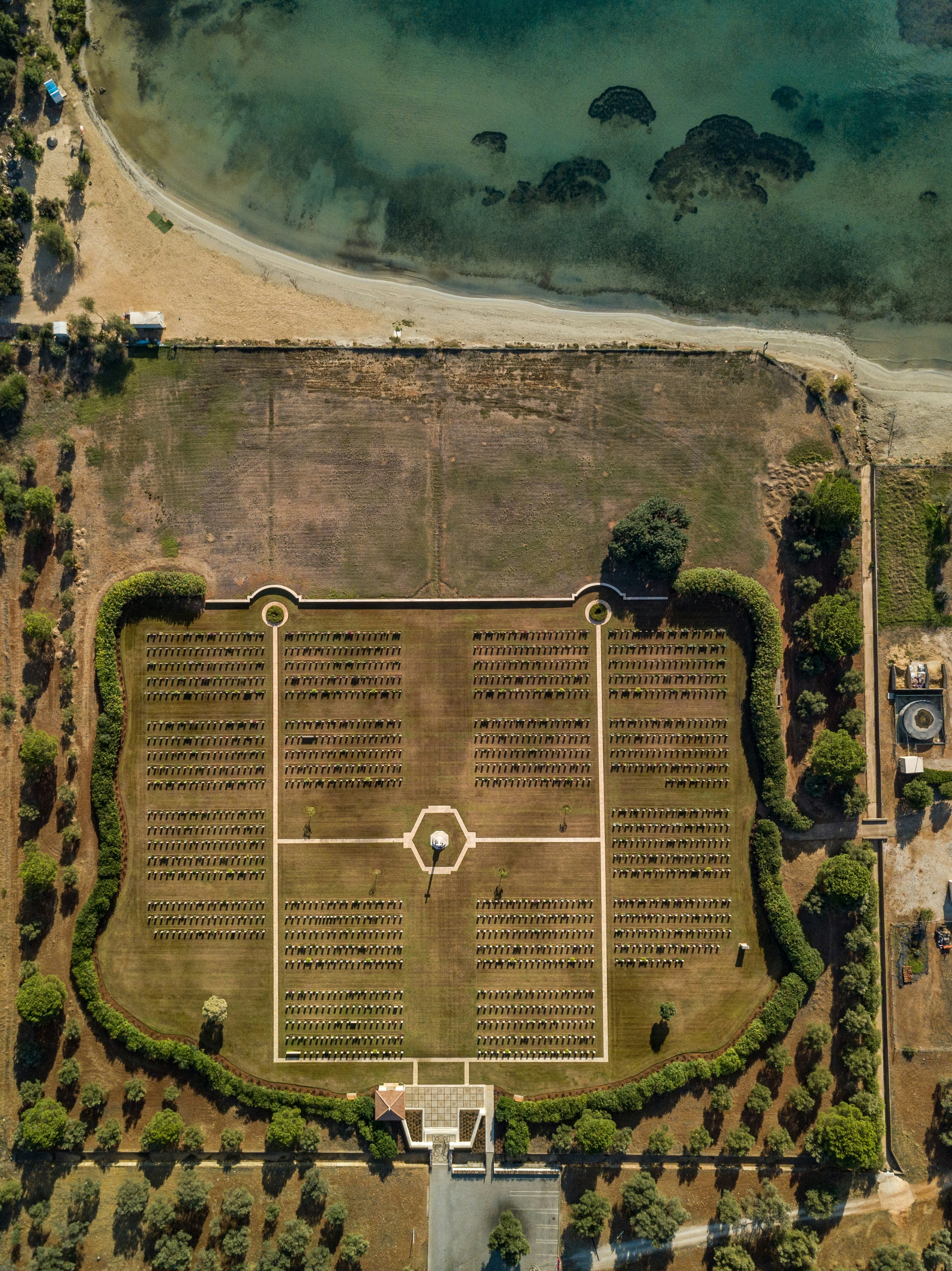Octagonal Axis: Aerial Geometry of a Coastal Formal Garden