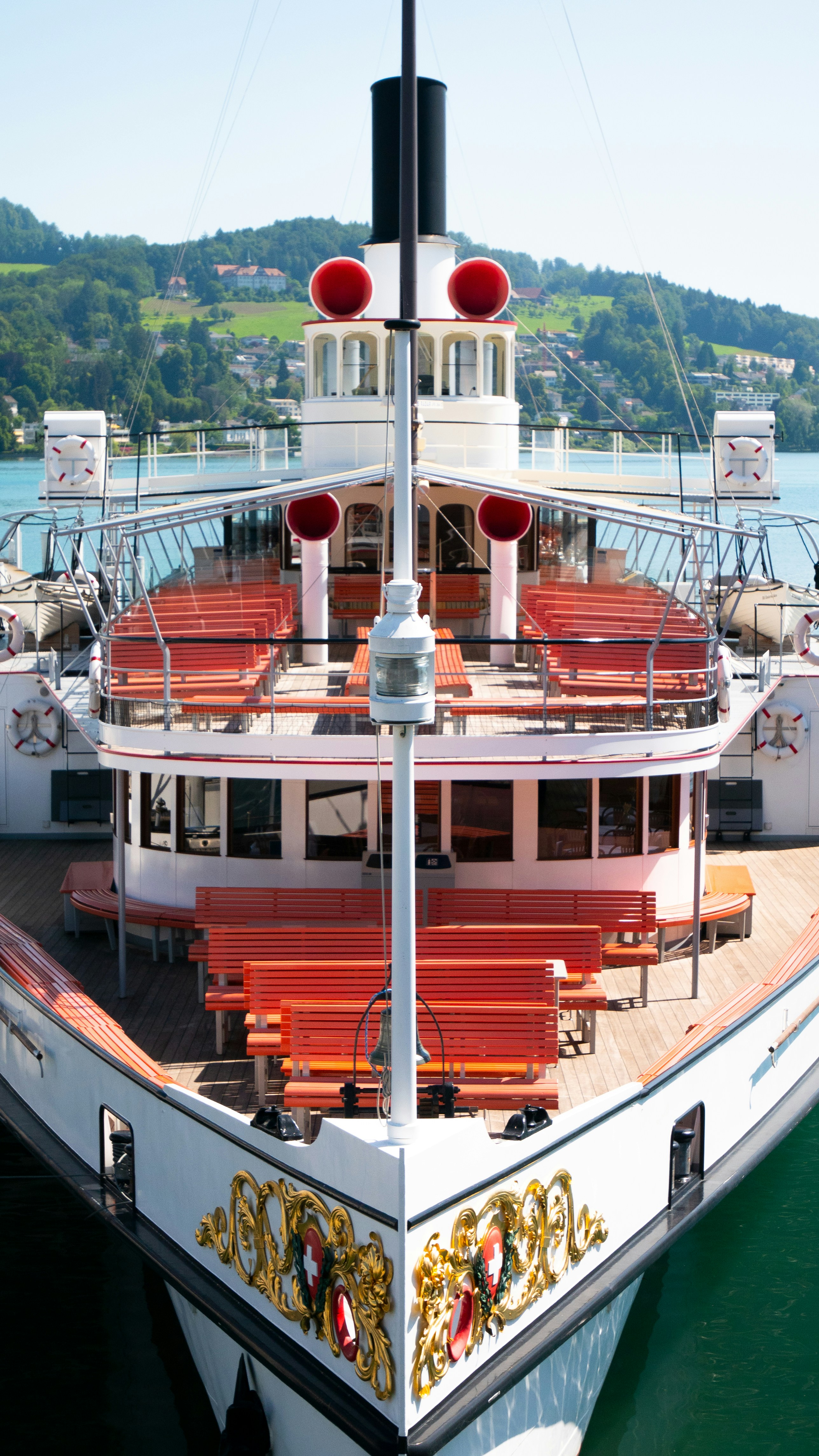 Symmetry at Sea: The Ornate Stern of a Vintage Paddle Steamer