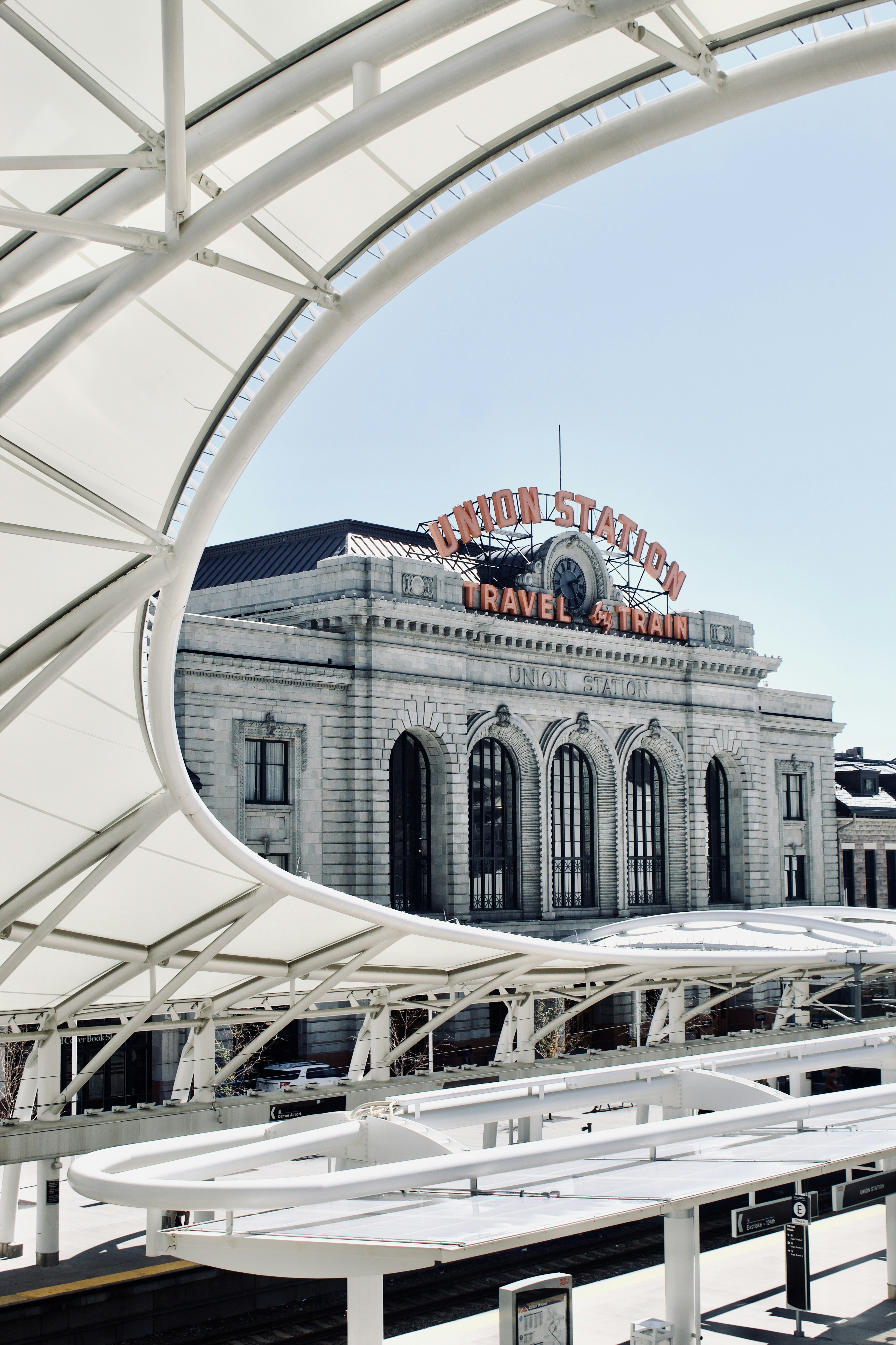 Ornate Union Station Framed by Modern Arches
